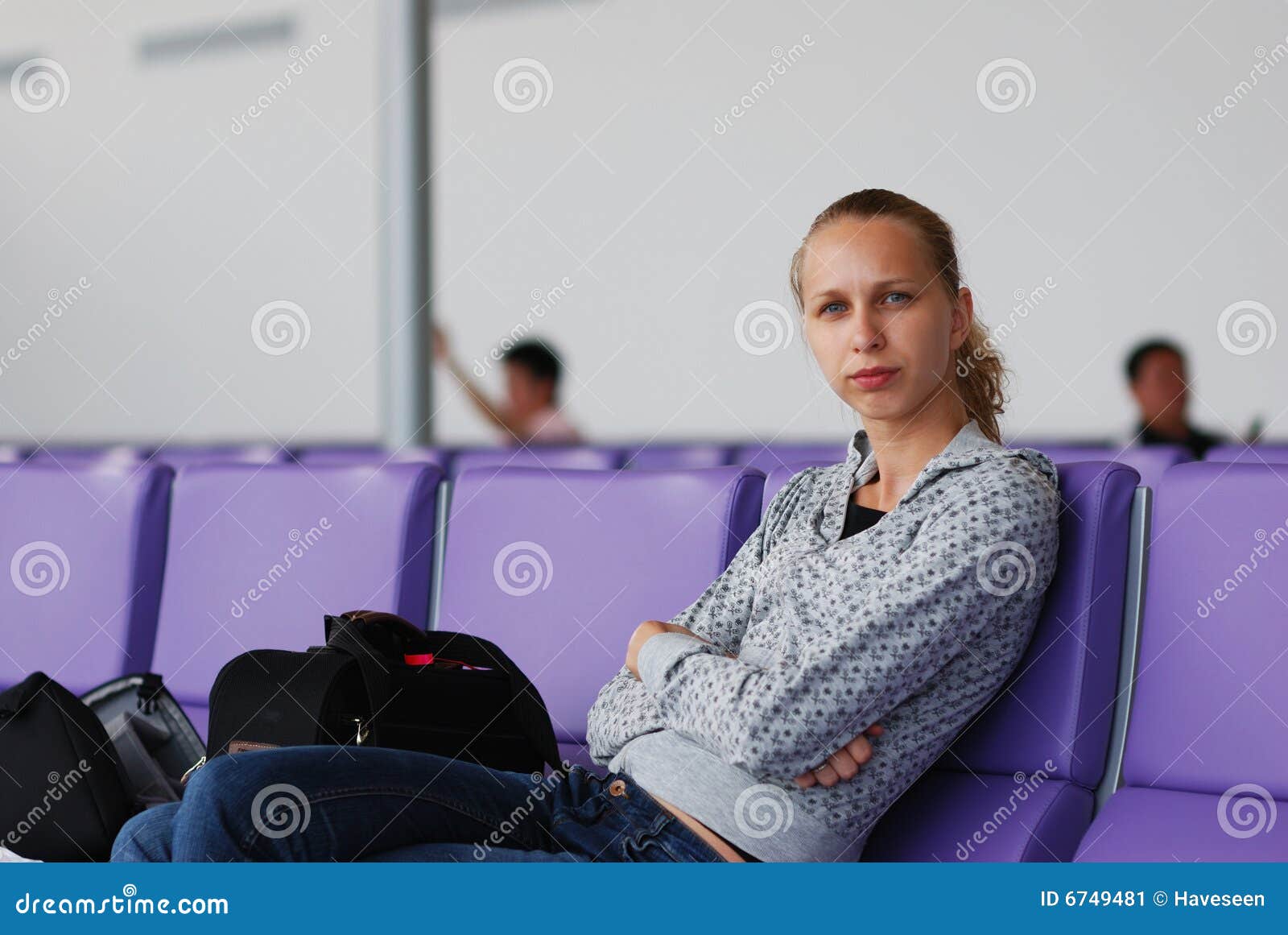 Waiting for a flight stock image. Image of beauty, departure - 6749481