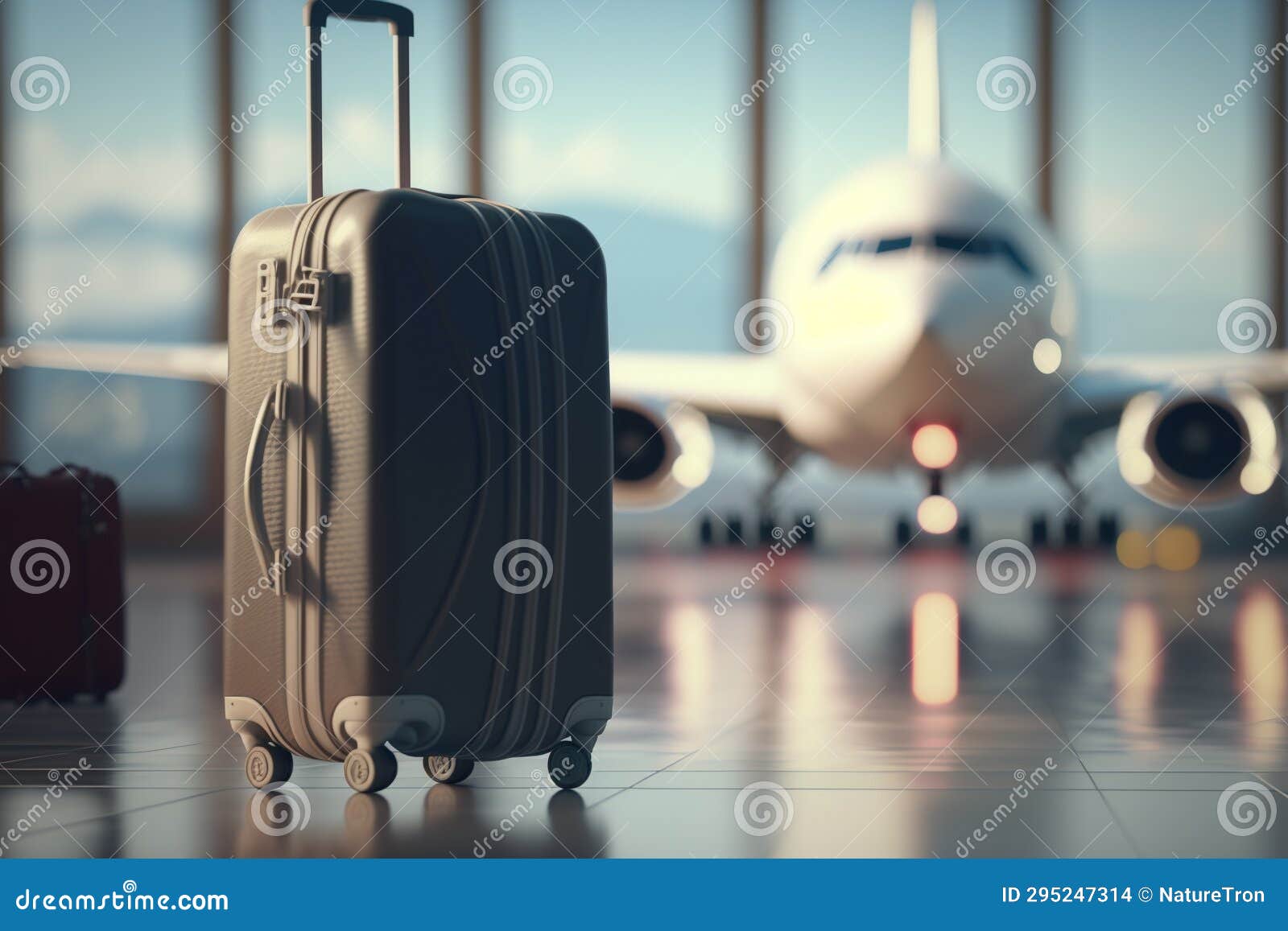 Waiting for the Flight Suitcase at Airport Stock Illustration - Illustration of city, waiting ...