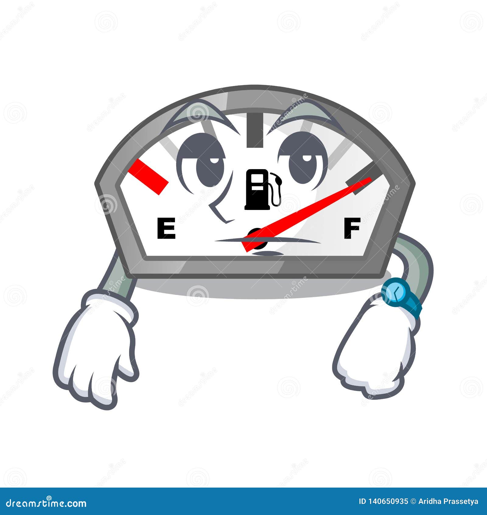 Waiting Gasoline Indicator in the a Mascot Stock Vector - Illustration ...