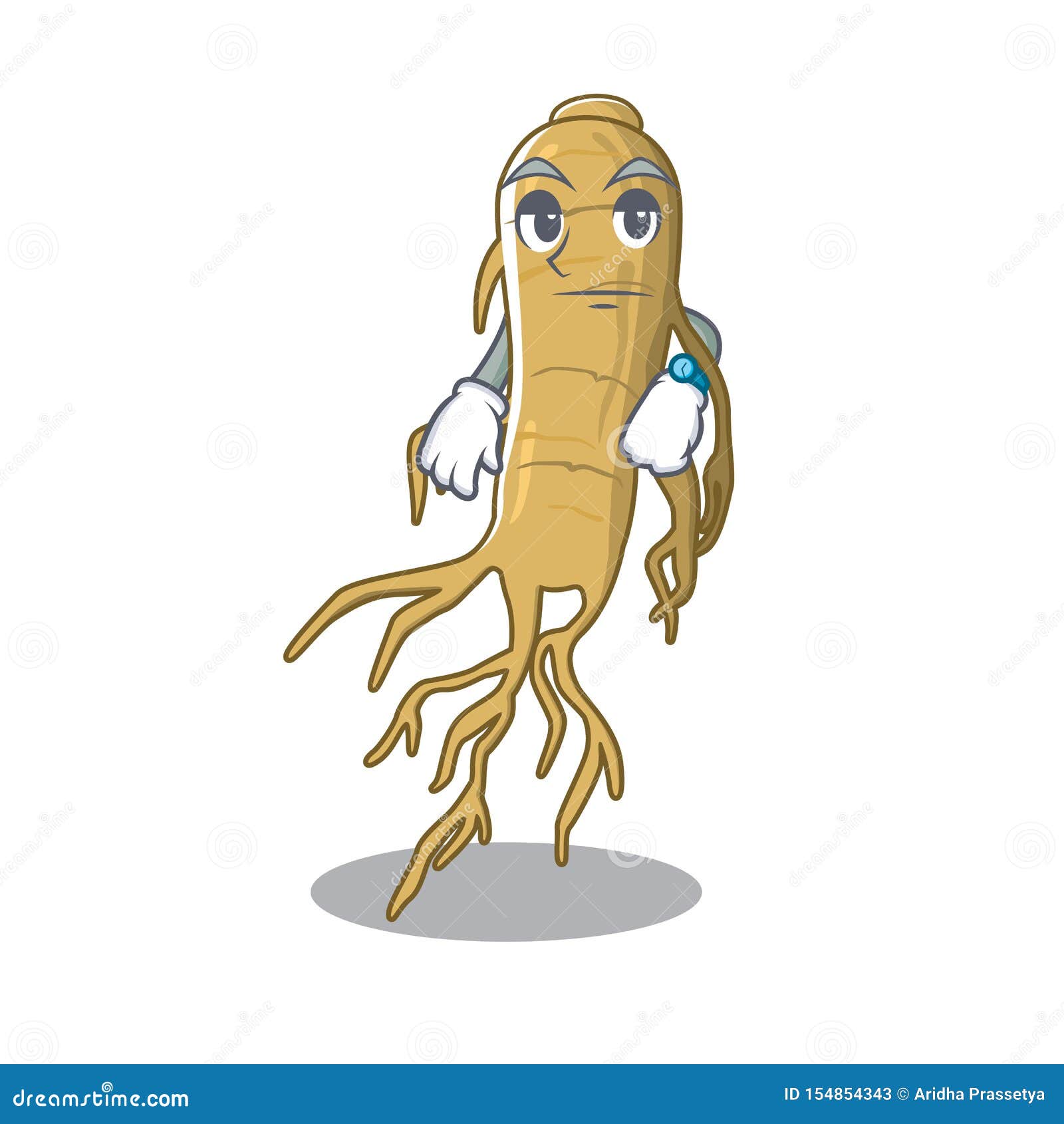 Waiting Ginseng in the a Cartoon Shape Stock Vector - Illustration of ...