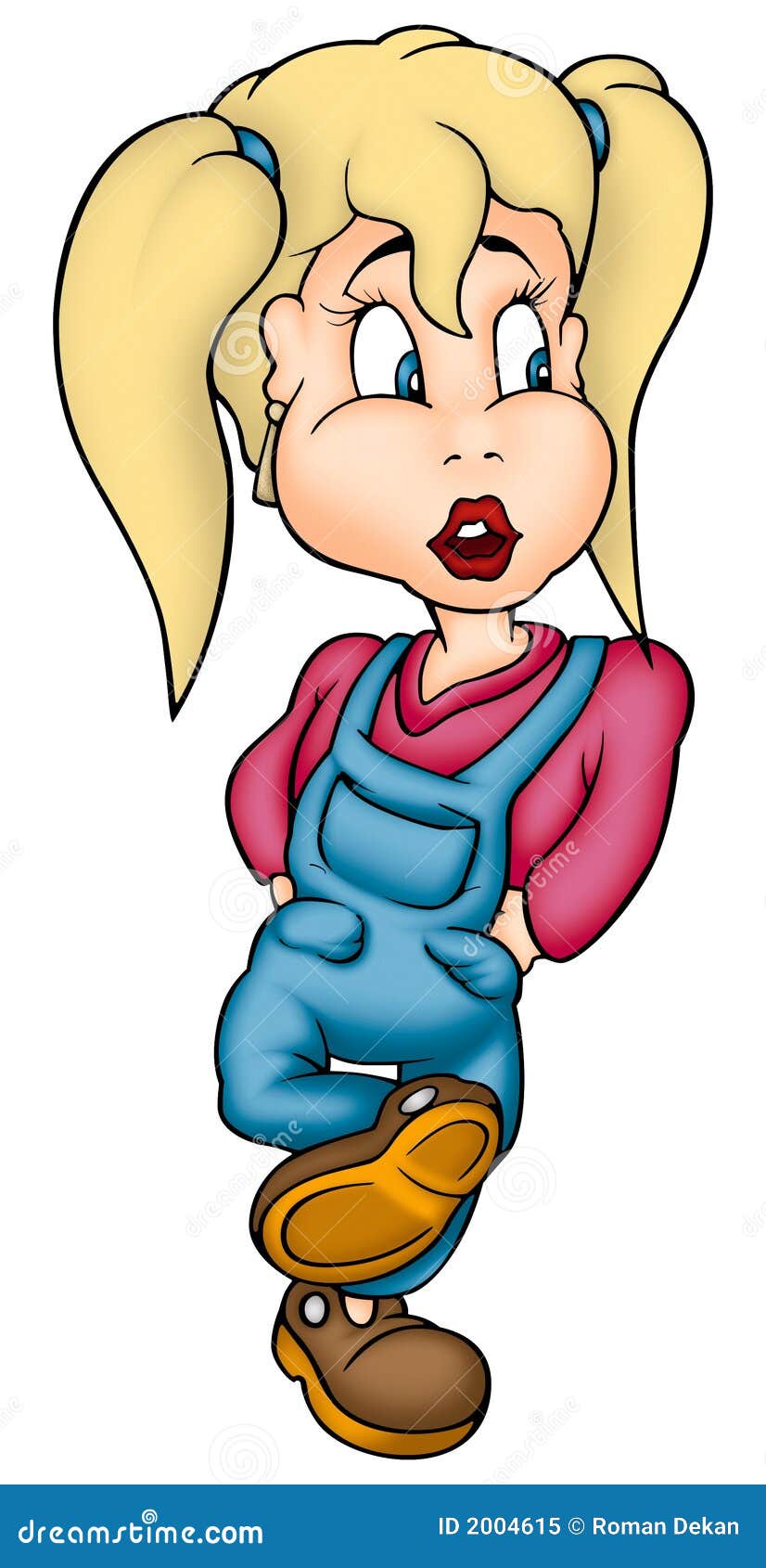 Waiting girl stock illustration. Illustration of cartoon - 2004615