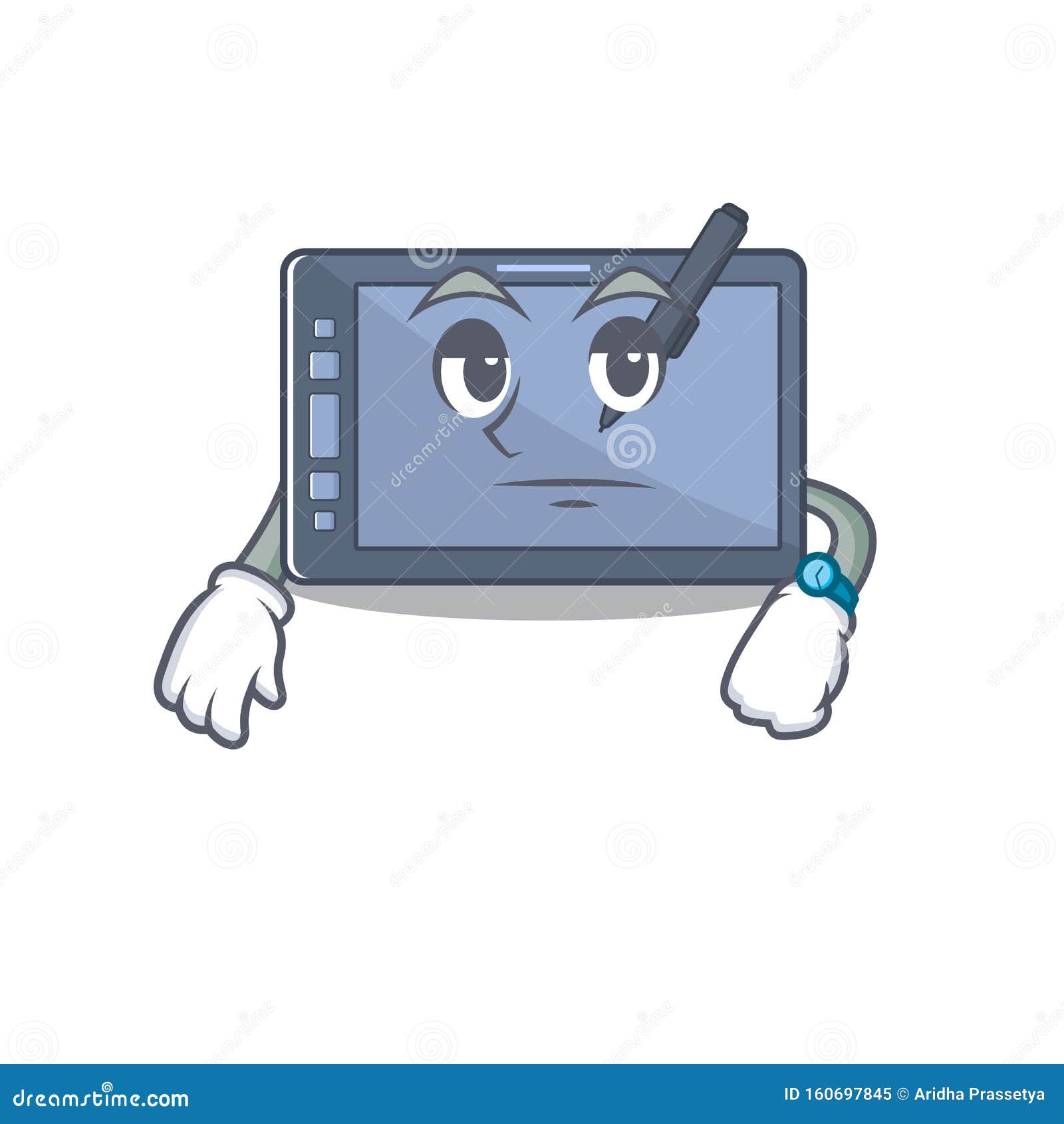 Waiting Graphic Tablet on the Mascot Table Stock Vector - Illustration ...