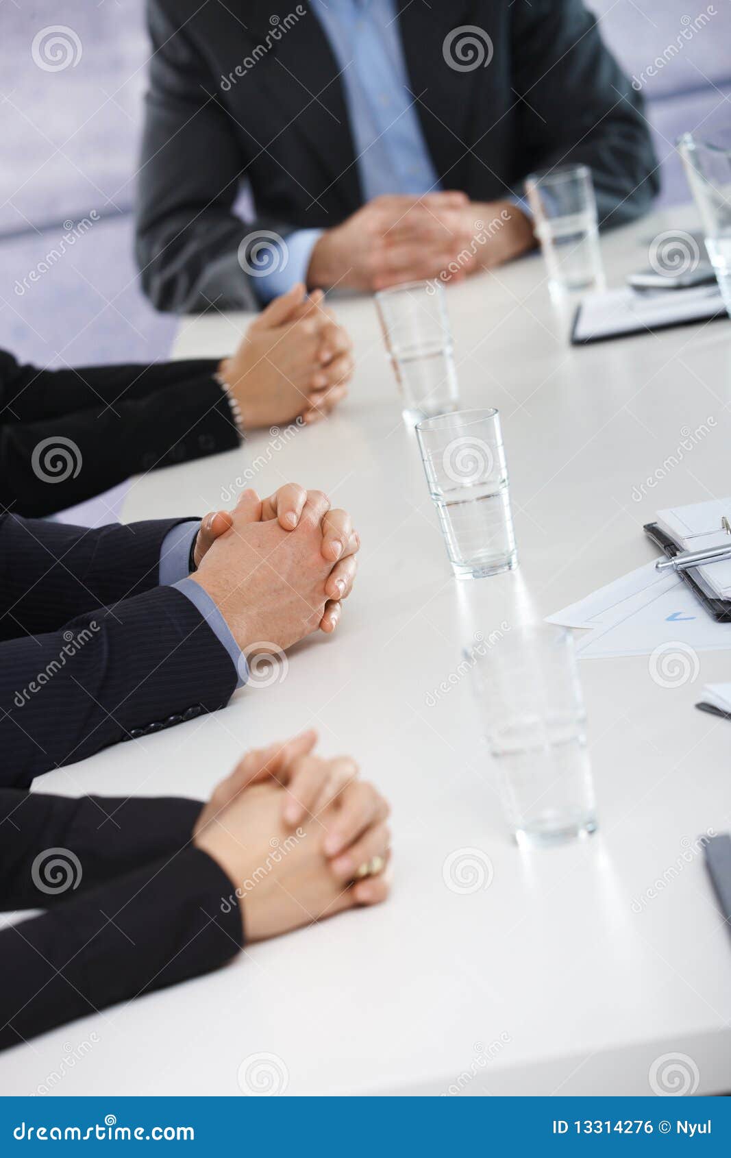 Waiting Hands on Business Meeting at Office Stock Photo - Image of ...