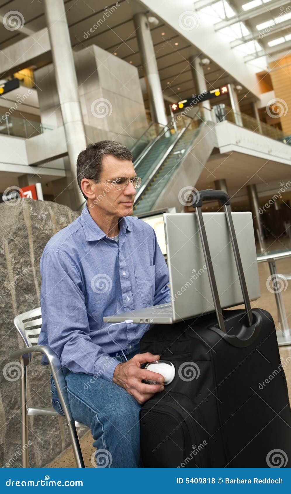 Waiting for His Flight stock photo. Image of flight, carryon - 5409818