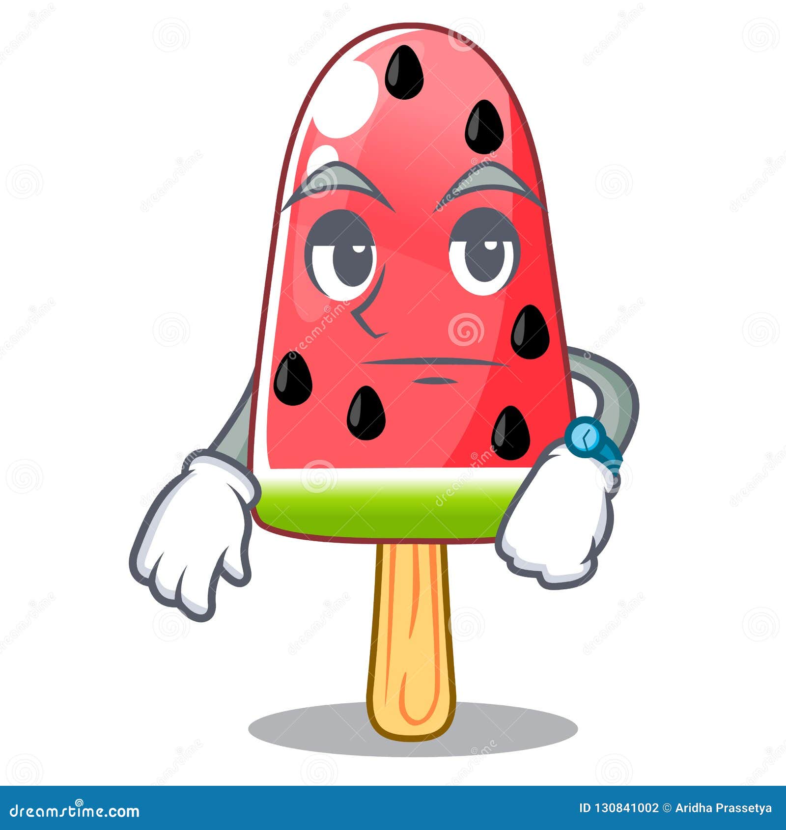 Waiting Ice Cream Watermelon On Shape Mascot Vector Illustration ...