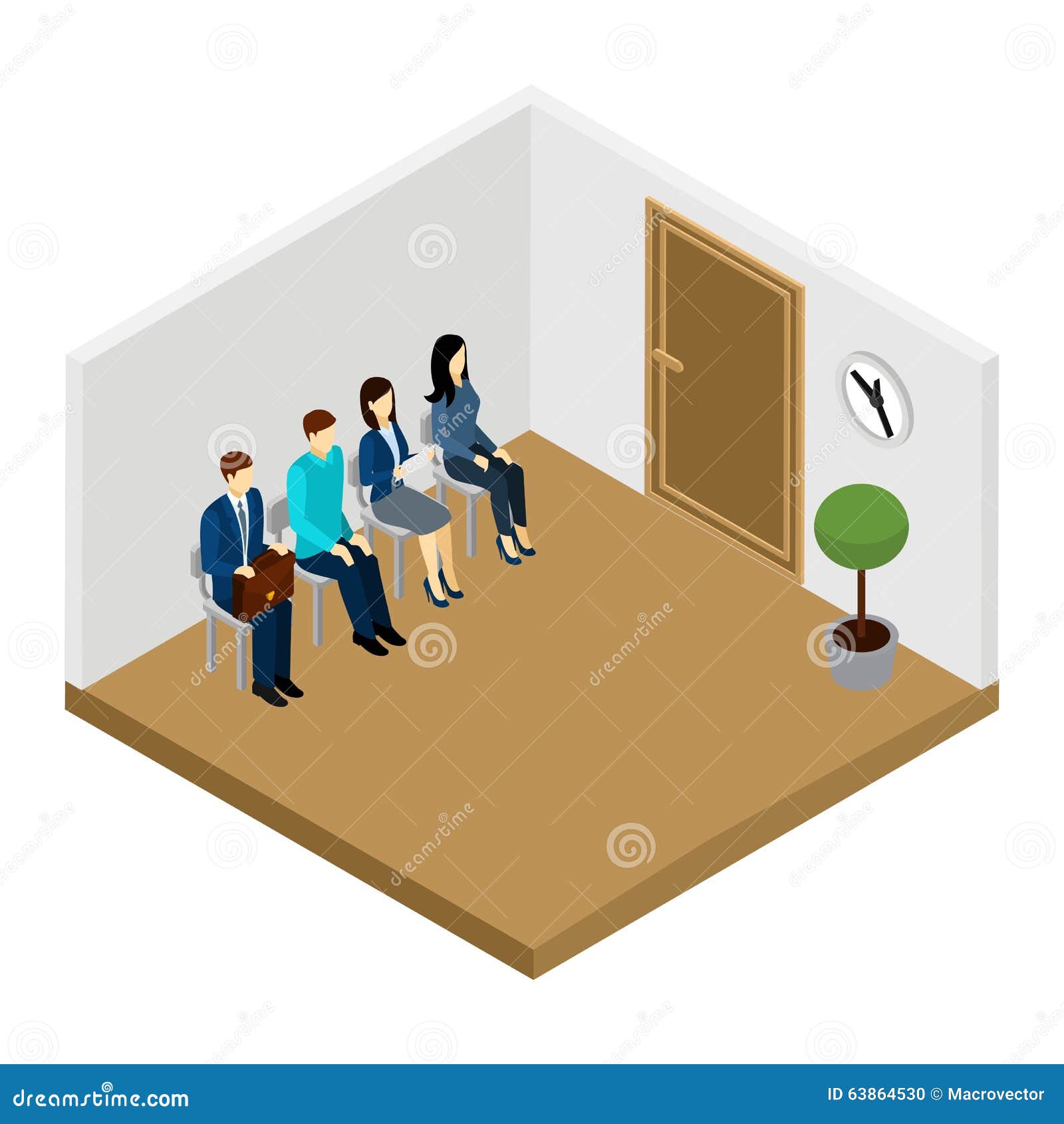Waiting for Interview Illustration Stock Vector - Illustration of ...