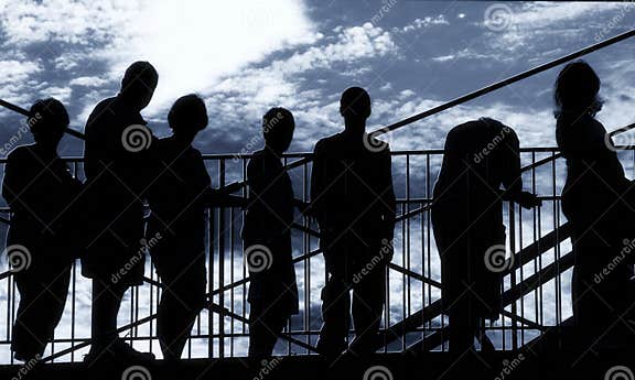 Waiting in Line stock image. Image of loafing, profiles - 104523