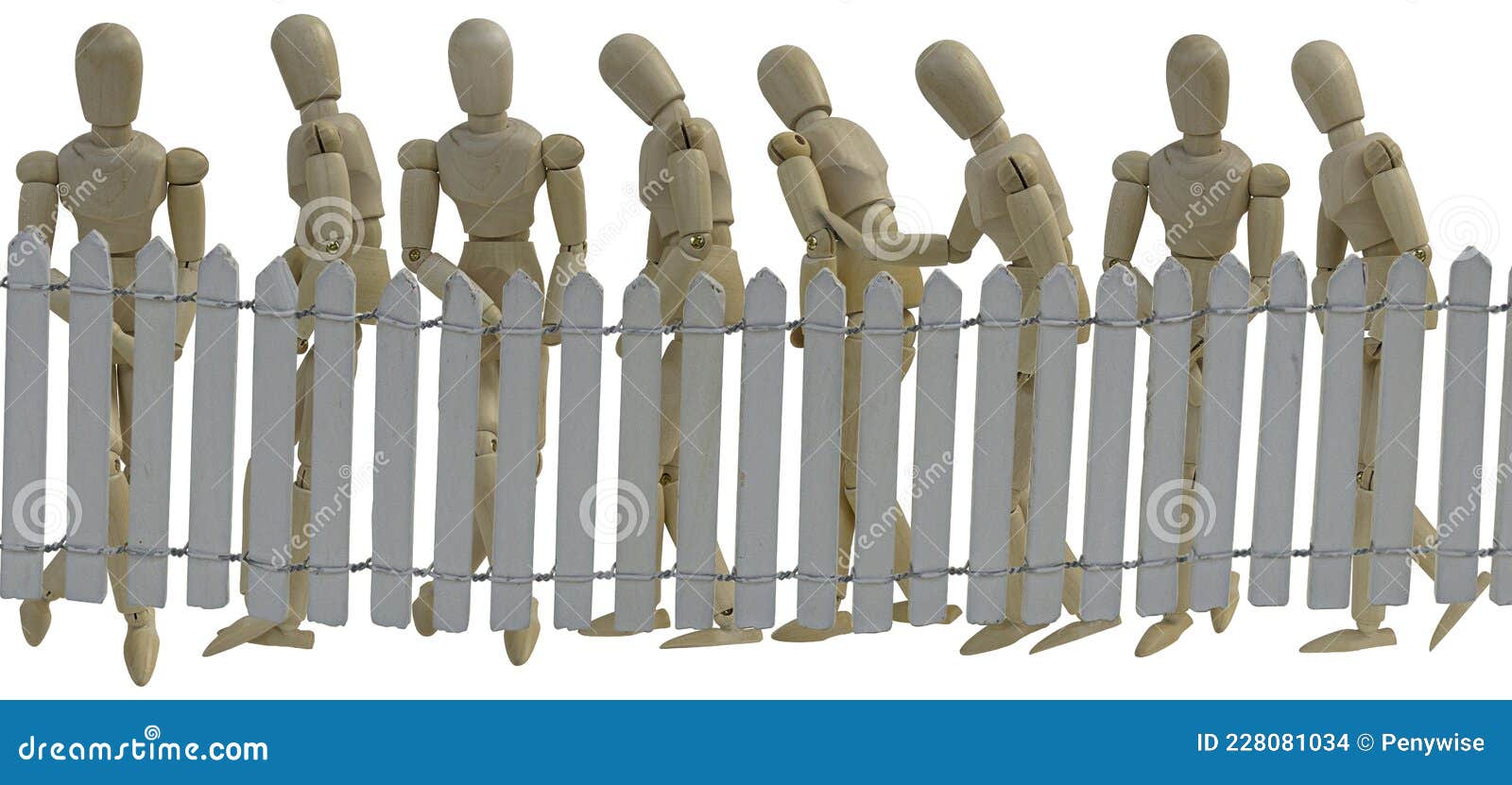 Waiting in Line Behind a Fence Stock Photo - Image of queued, queue ...