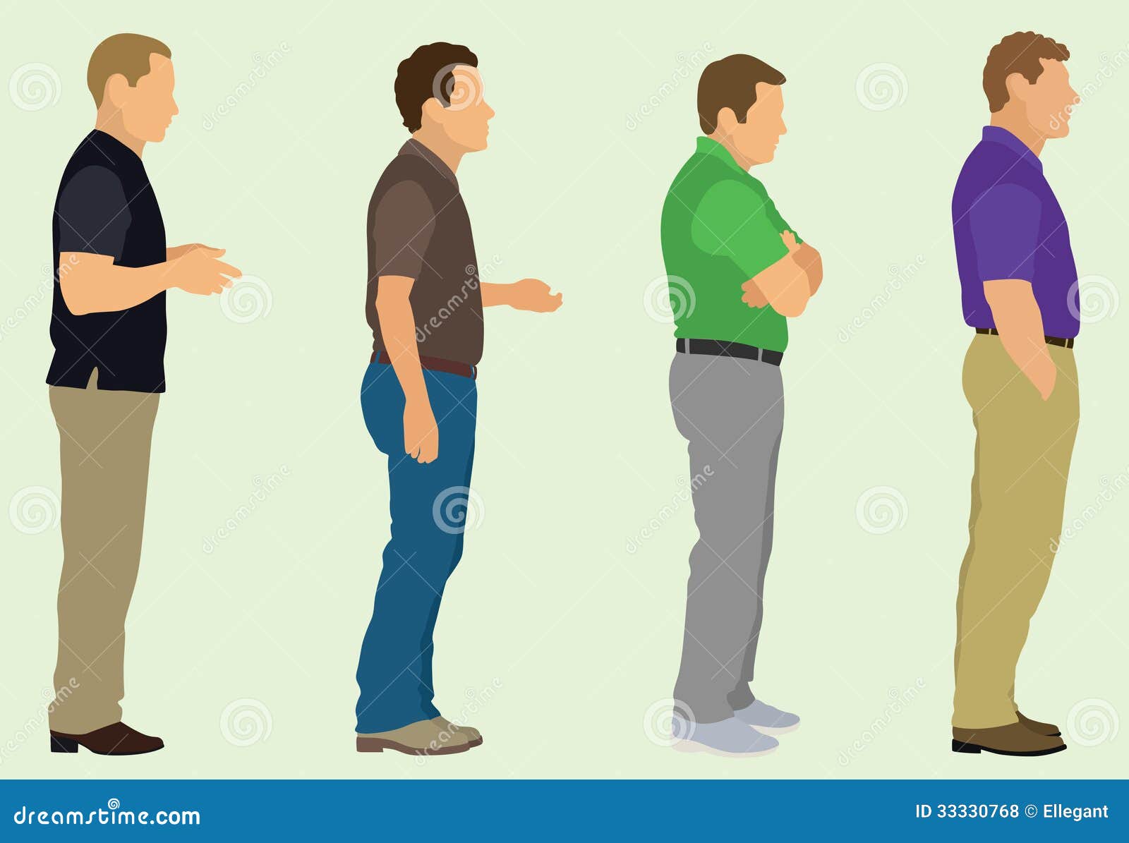 Waiting in Line stock vector. Illustration of faceless - 33330768