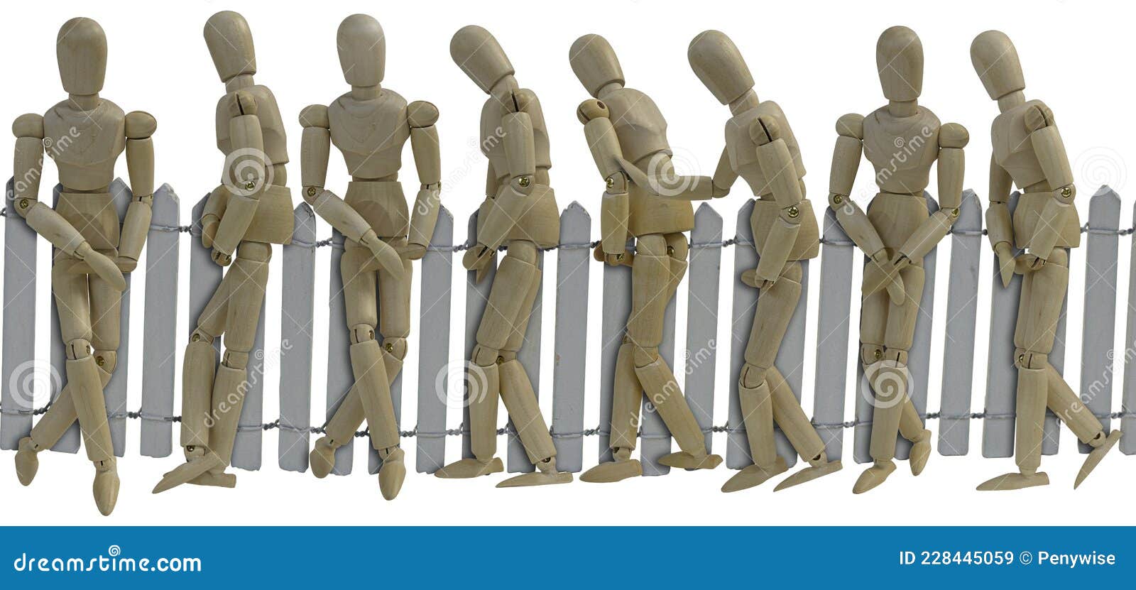 Waiting in Line in Front of a Fence Stock Image - Image of waiting ...