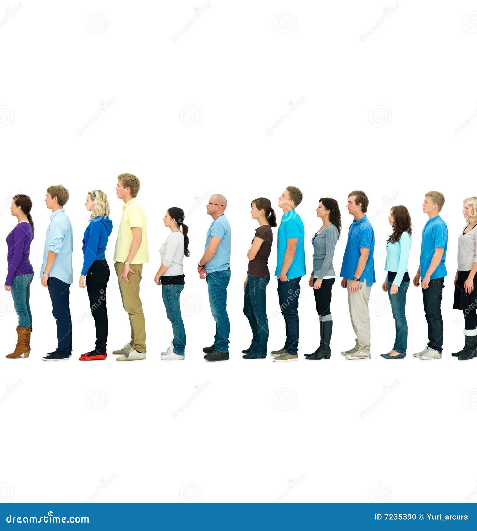 Waiting in Line - People in a Queue Stock Photo - Image of bright ... Waiting in Line - People in a Queue Stock Photo - Image of bright ...