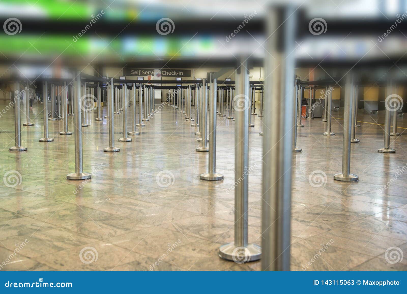 Waiting Lines In The Airport And Security Post For Passenger Check In ...