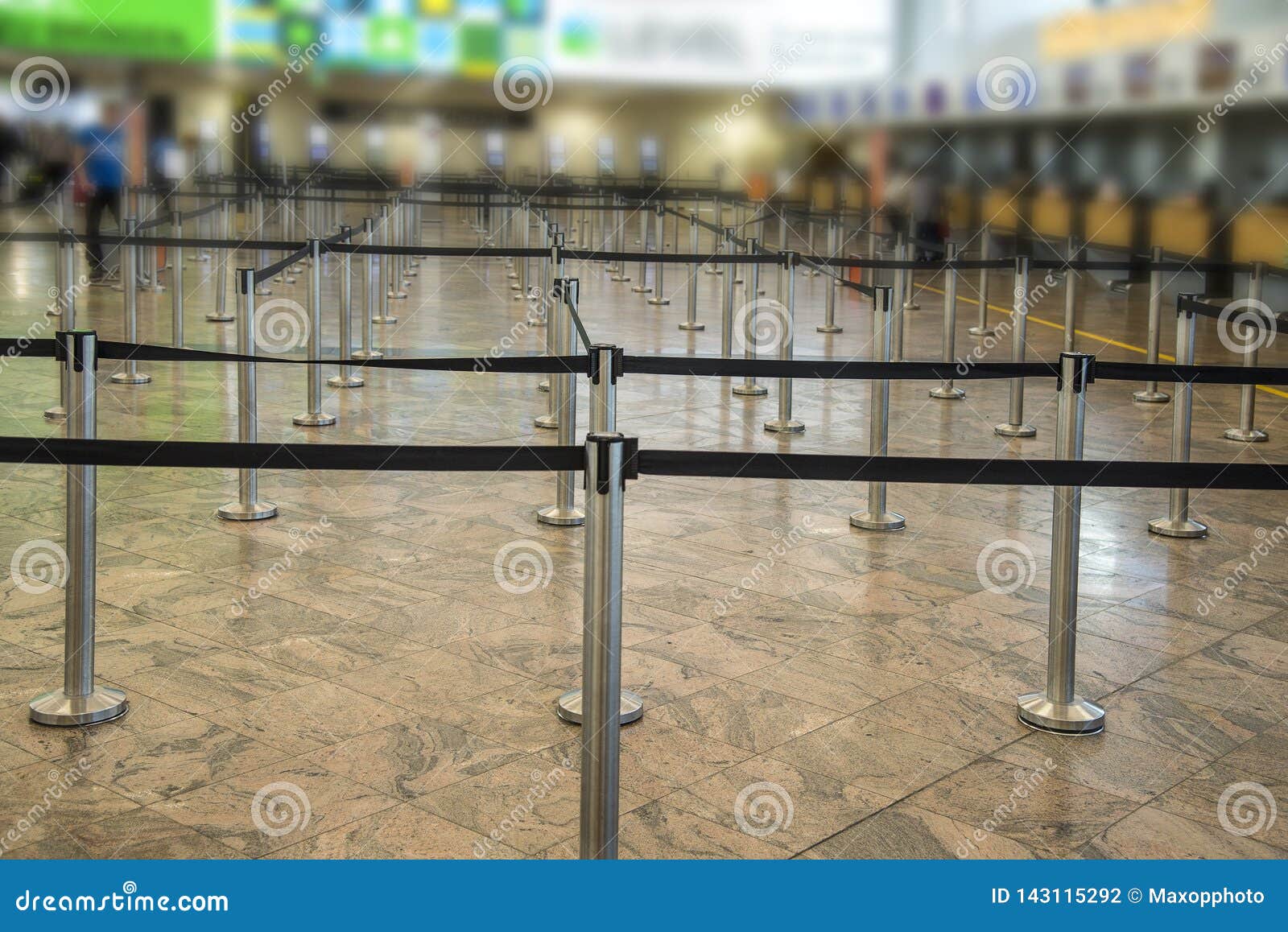 Waiting Lines in the Airport or Banks and Security Post for Passenger ...