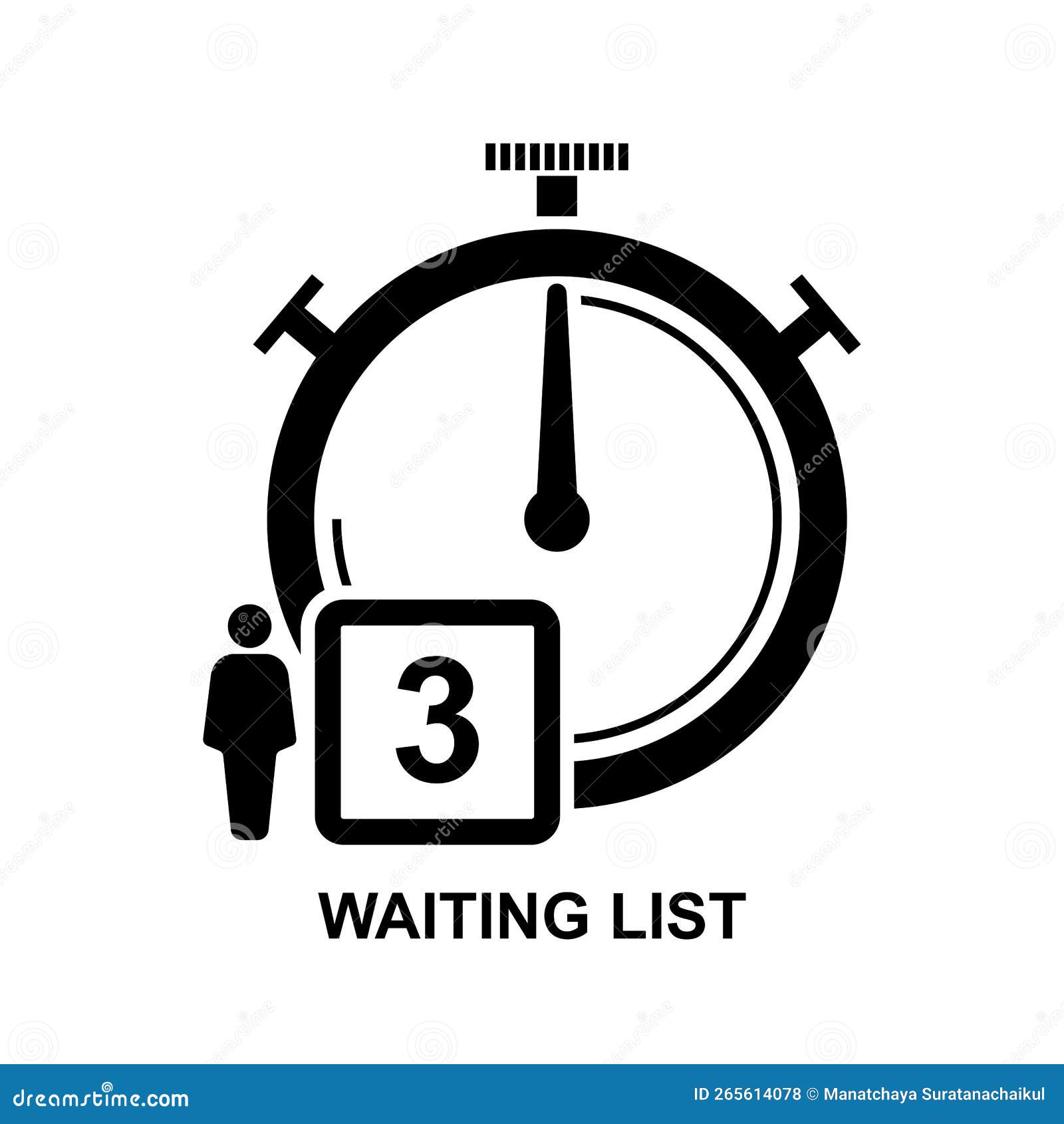 Waiting List Icon Isolated on White Background Stock Illustration ...