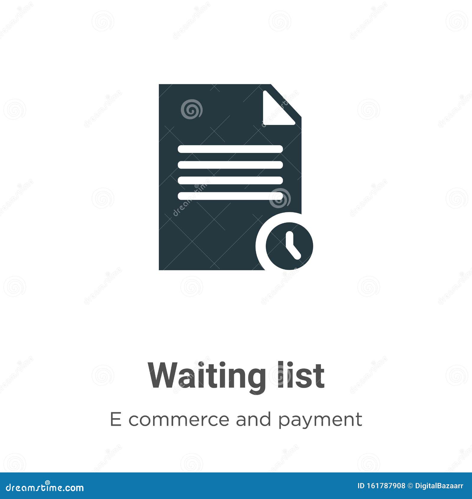 Waiting List Vector Icon on White Background. Flat Vector Waiting List ...