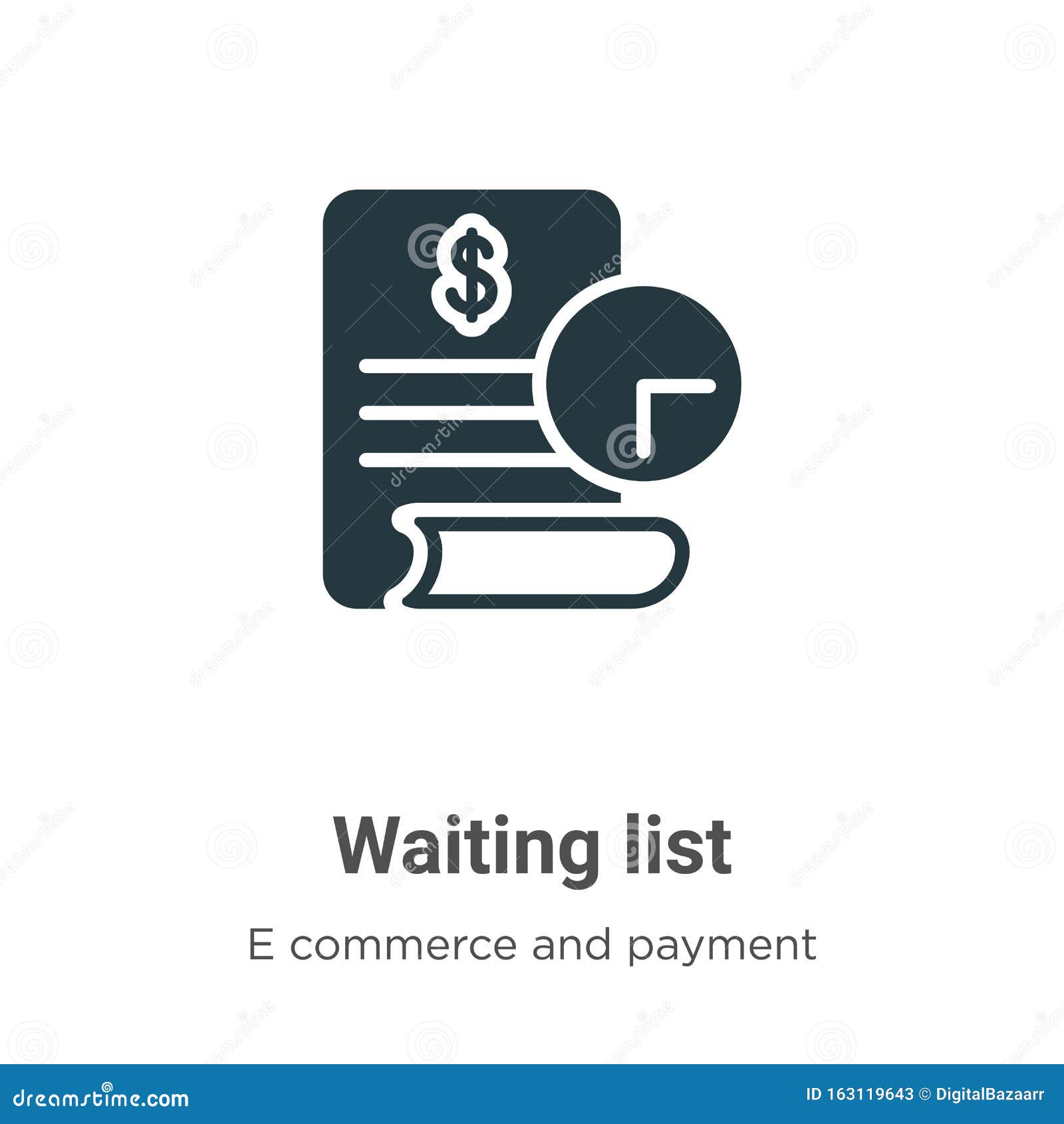 Waiting List Vector Icon on White Background. Flat Vector Waiting List ...