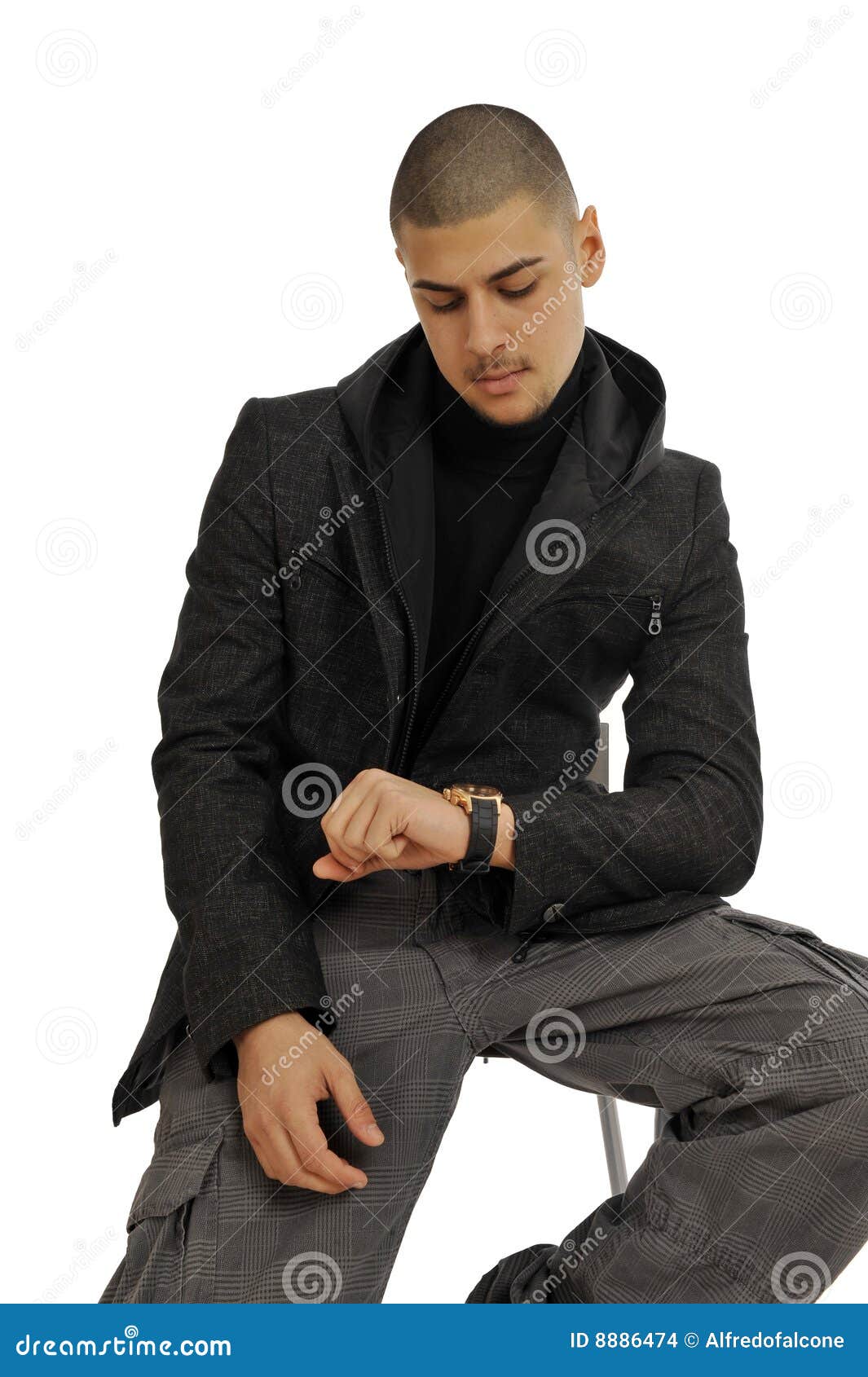 Waiting man stock photo. Image of assured, adult, sitting - 8886474
