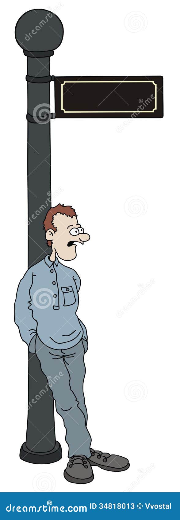 Waiting man stock vector. Illustration of cartoon, figure - 34818013