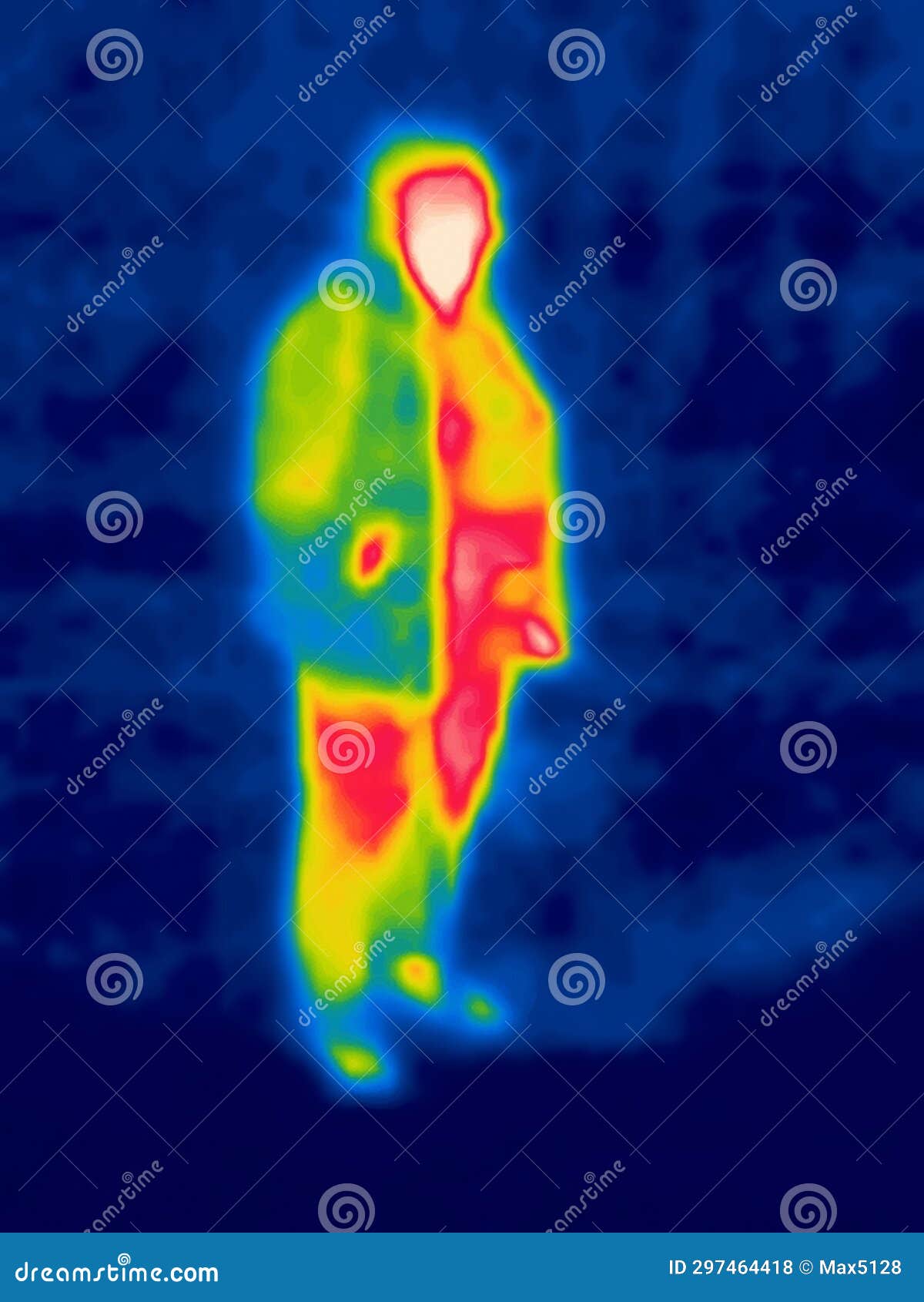 Waiting man infrared stock illustration. Illustration of electronic ...