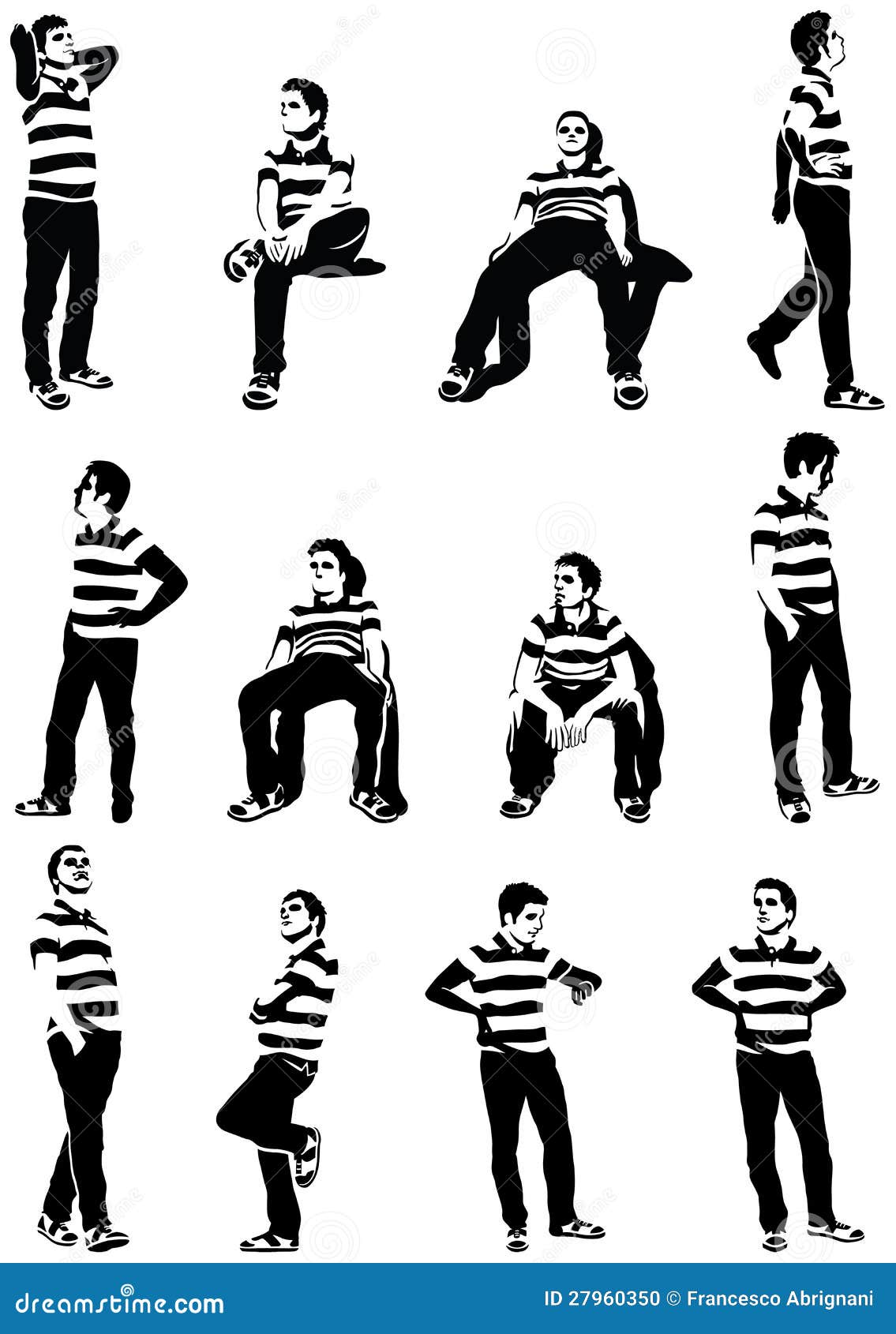 Waiting men stock illustration. Illustration of position - 27960350