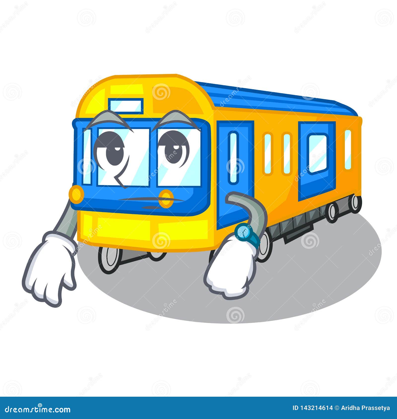 Waiting Miniature Subway Train Cartoon Above Table Stock Vector ...