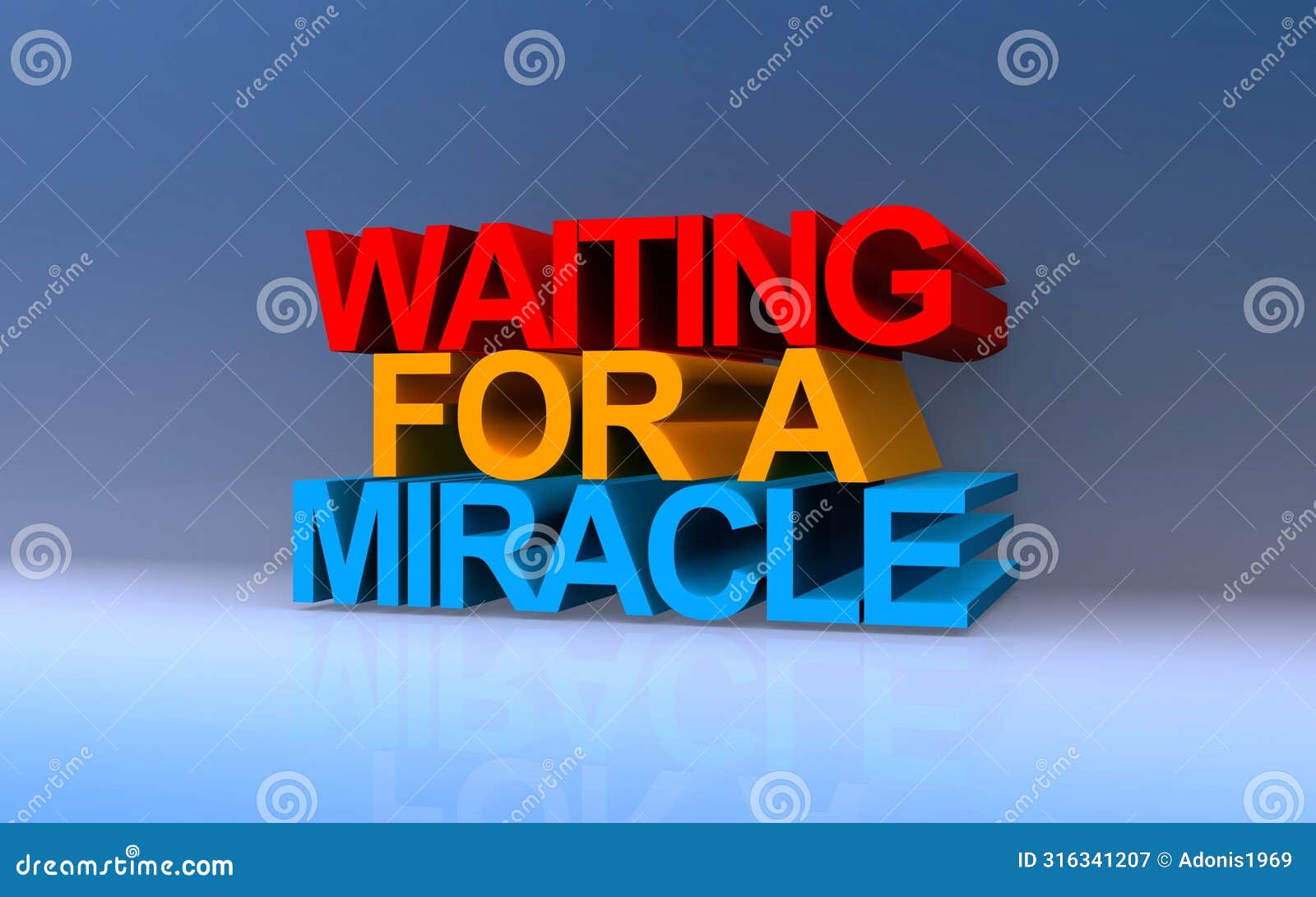 Waiting for a Miracle on Blue Stock Illustration - Illustration of ...