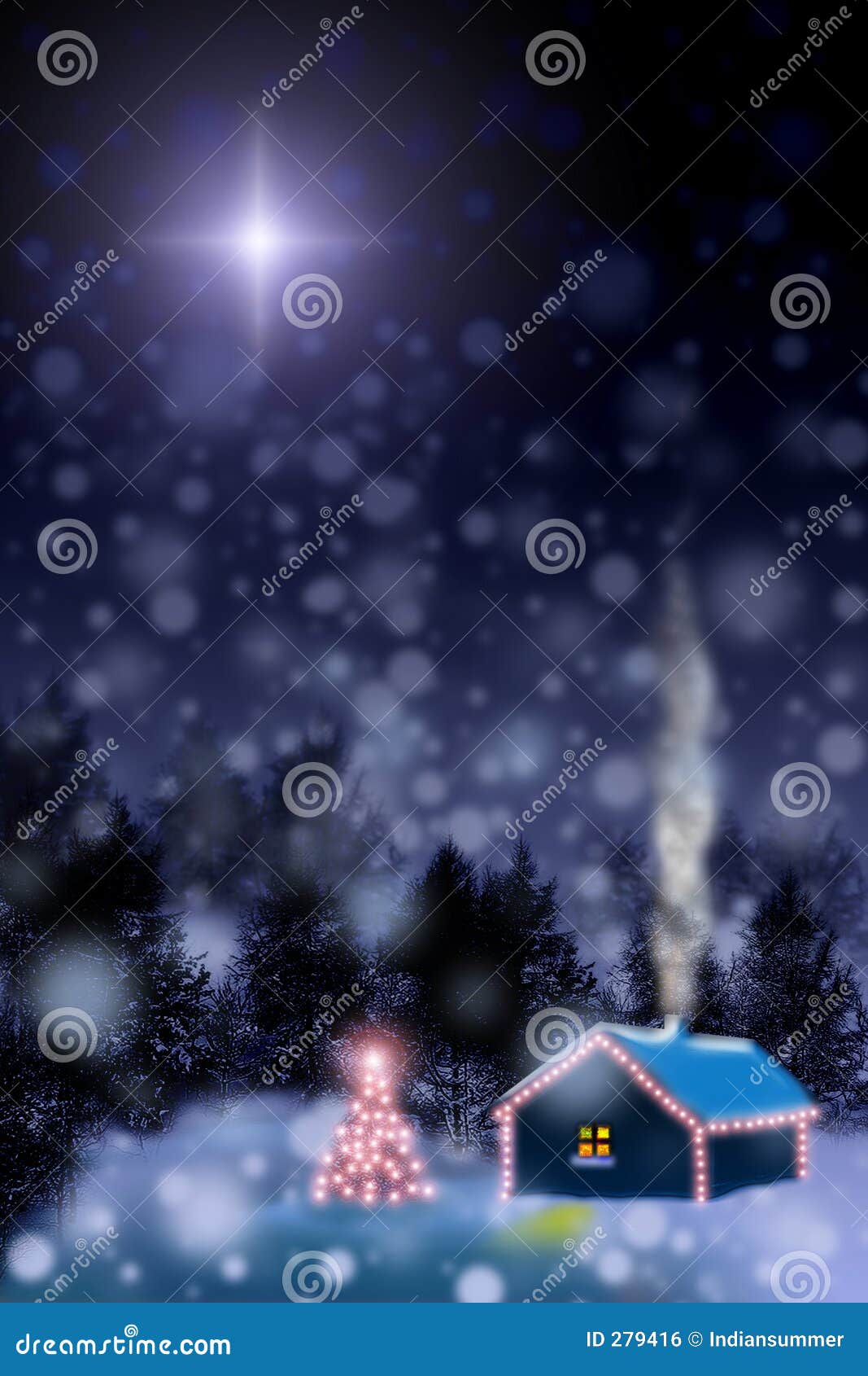 Waiting for a Miracle. Christmas Star Stock Illustration - Illustration ...