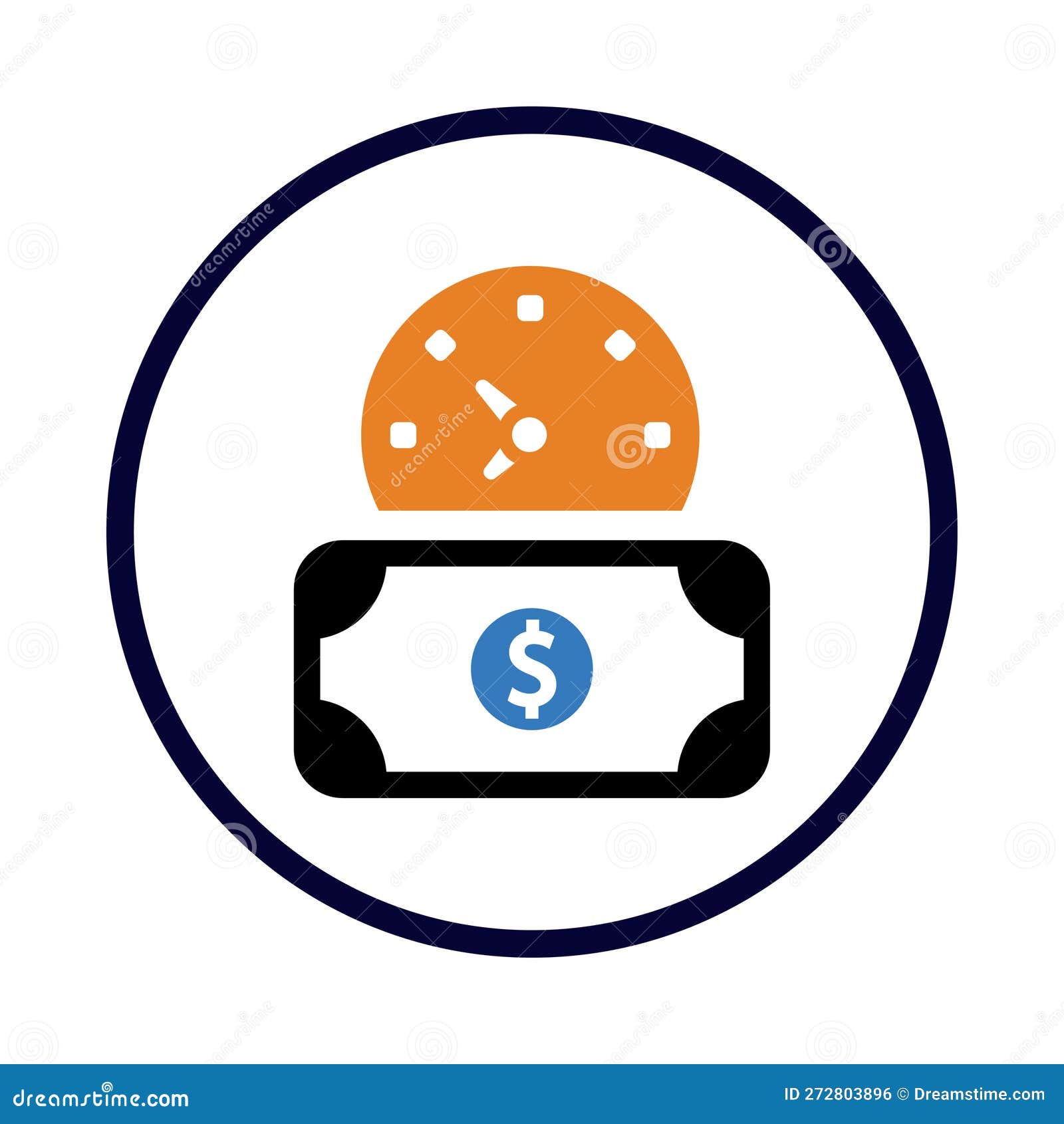 Waiting, Money, Clock, Time, Time on Money Icon Stock Vector ...