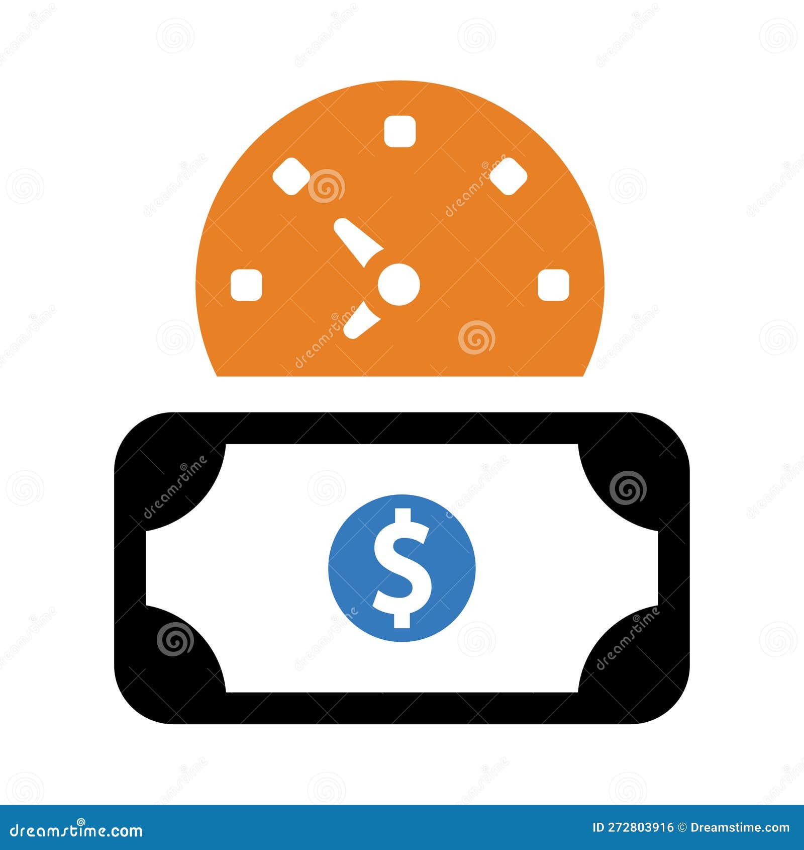 Waiting, Money, Clock, Time, Time on Money Icon Stock Vector ...