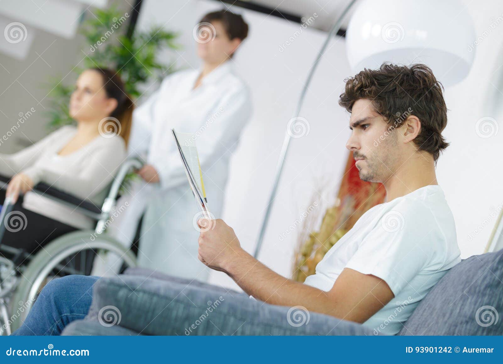 Waiting for next call stock photo. Image of reading, medication - 93901242