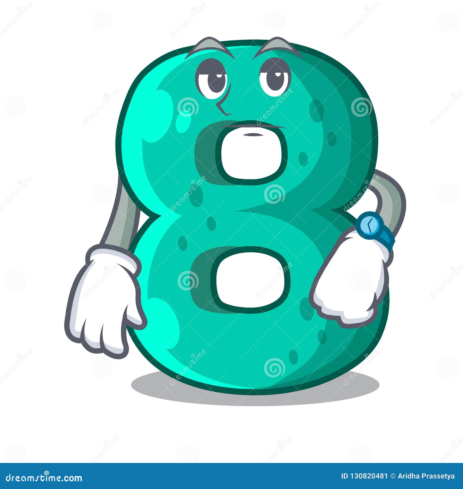 Waiting Number Eight Volume Logo the Mascot Stock Vector - Illustration ...