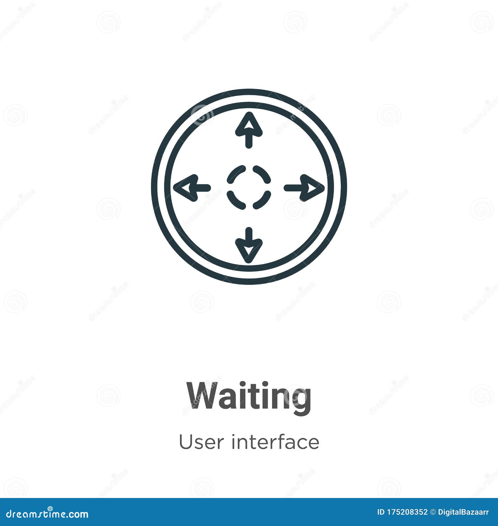 Waiting Outline Vector Icon. Thin Line Black Waiting Icon, Flat Vector ...