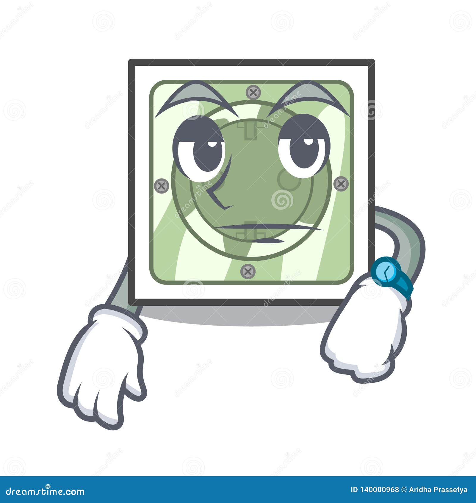 Waiting Power Socket Isolated with in Mascot Stock Vector ...