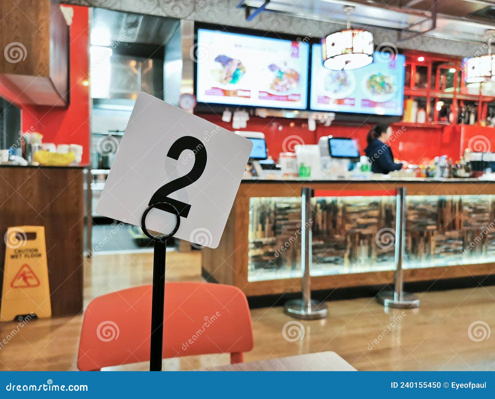 Waiting Queue Card Stands on a Table in Local Cozy Chinese Restaurant ...