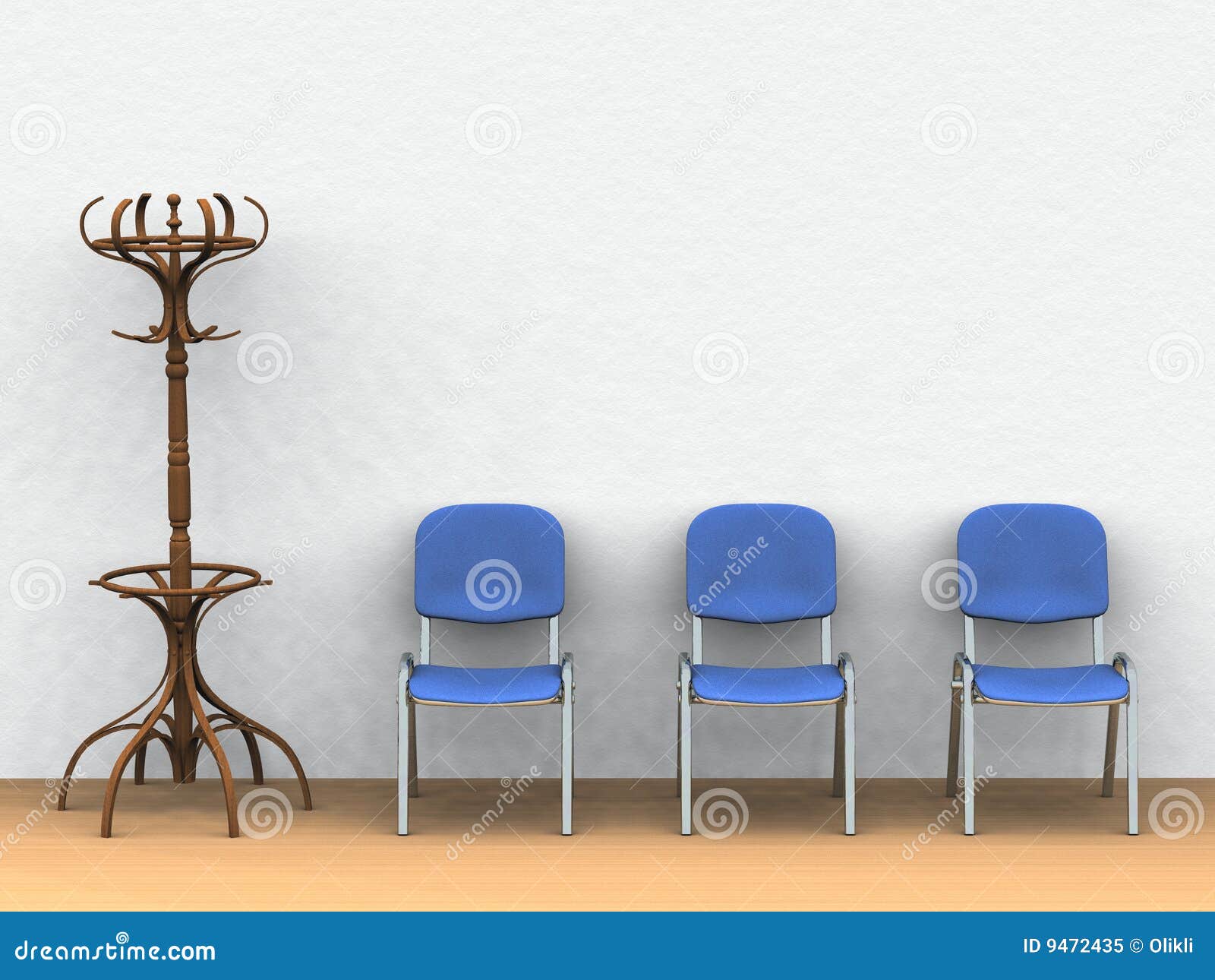 Waiting Room With Green Walls And Tree Posters Stock Photo ...