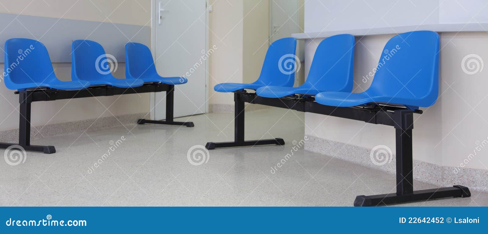 Waiting Room Blue Chairs on the Floor Stock Photo - Image of decor ...