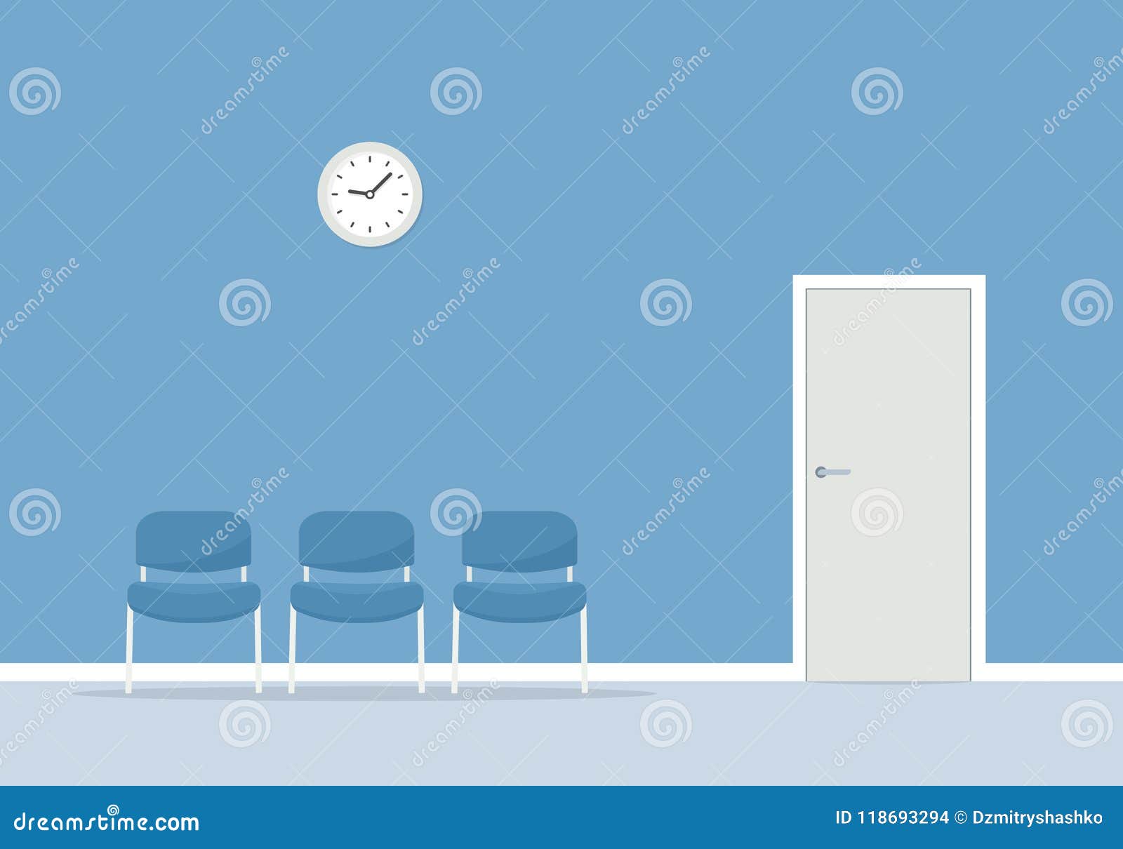 Waiting room with chairs stock vector. Illustration of door - 118693294