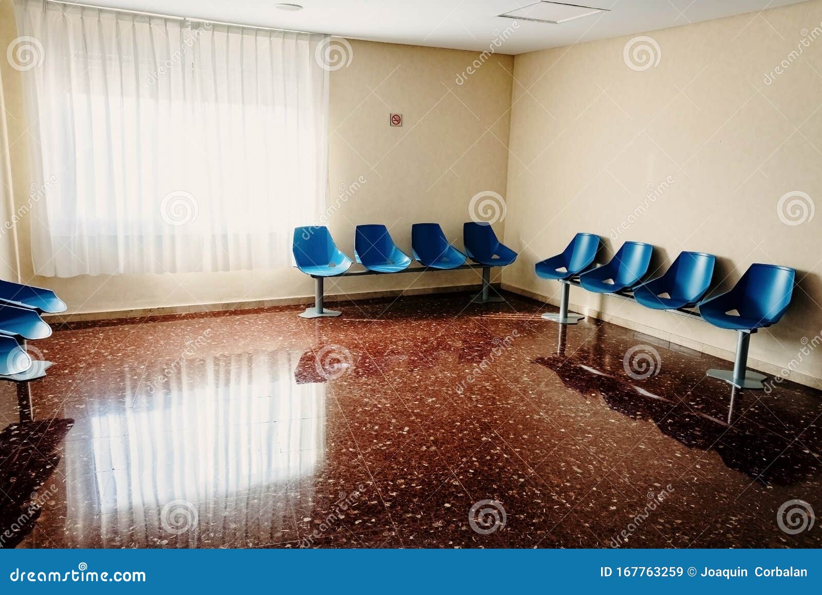 Waiting Room in a Hospital with Empty Chairs Stock Image - Image of ...