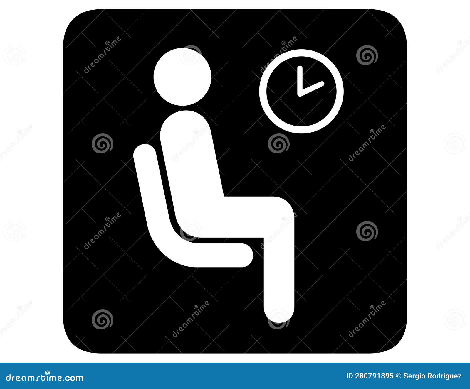 Waiting Room Inverted Symbol Version for Public Access System. Stock ...