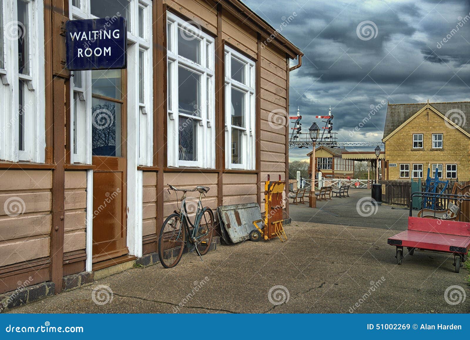 Outside of Old Wooden Waiting Room at Railway Station Stock Image ...