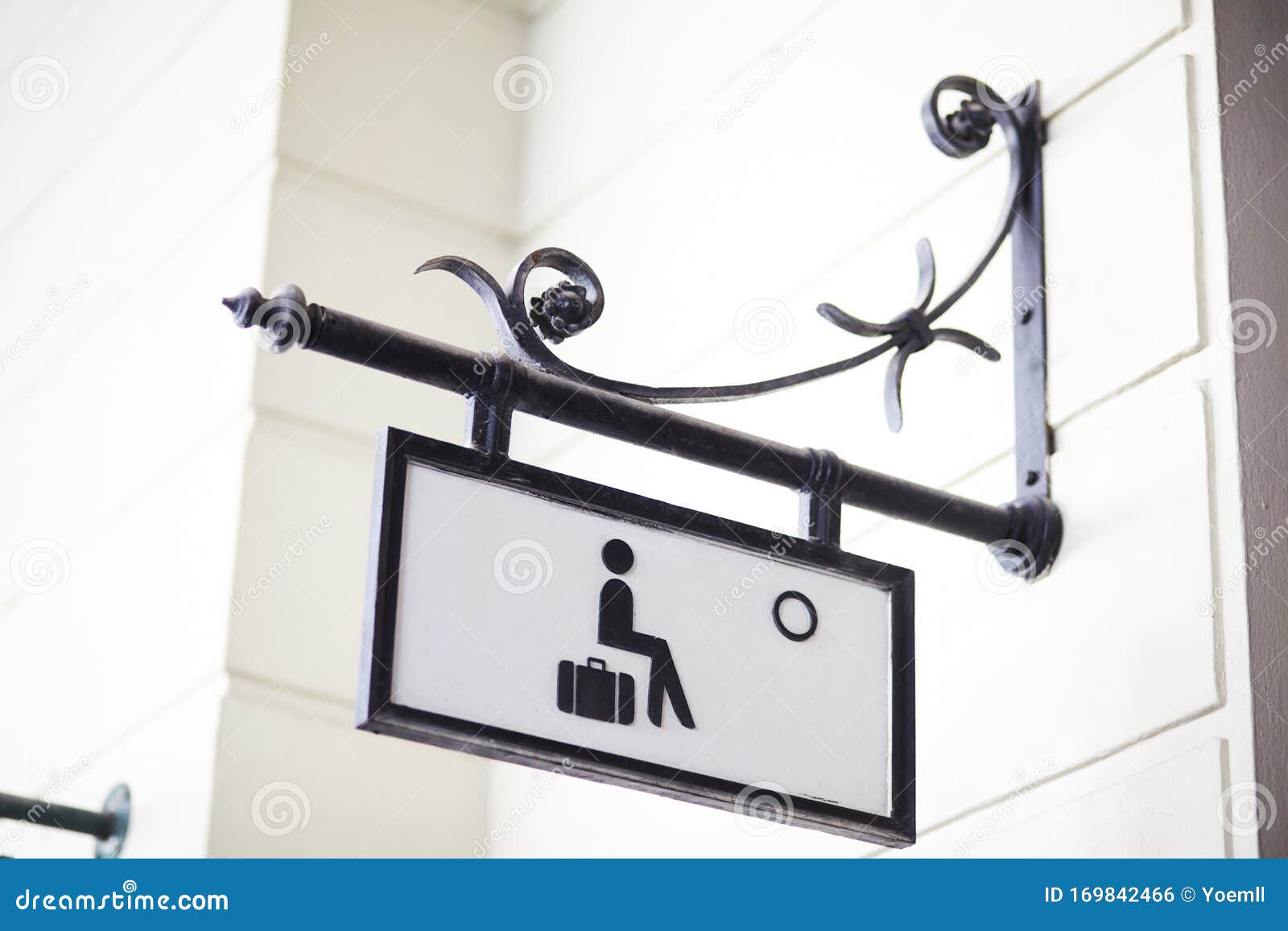 Waiting Sign at a Train Station Stock Photo - Image of greece, sign ...