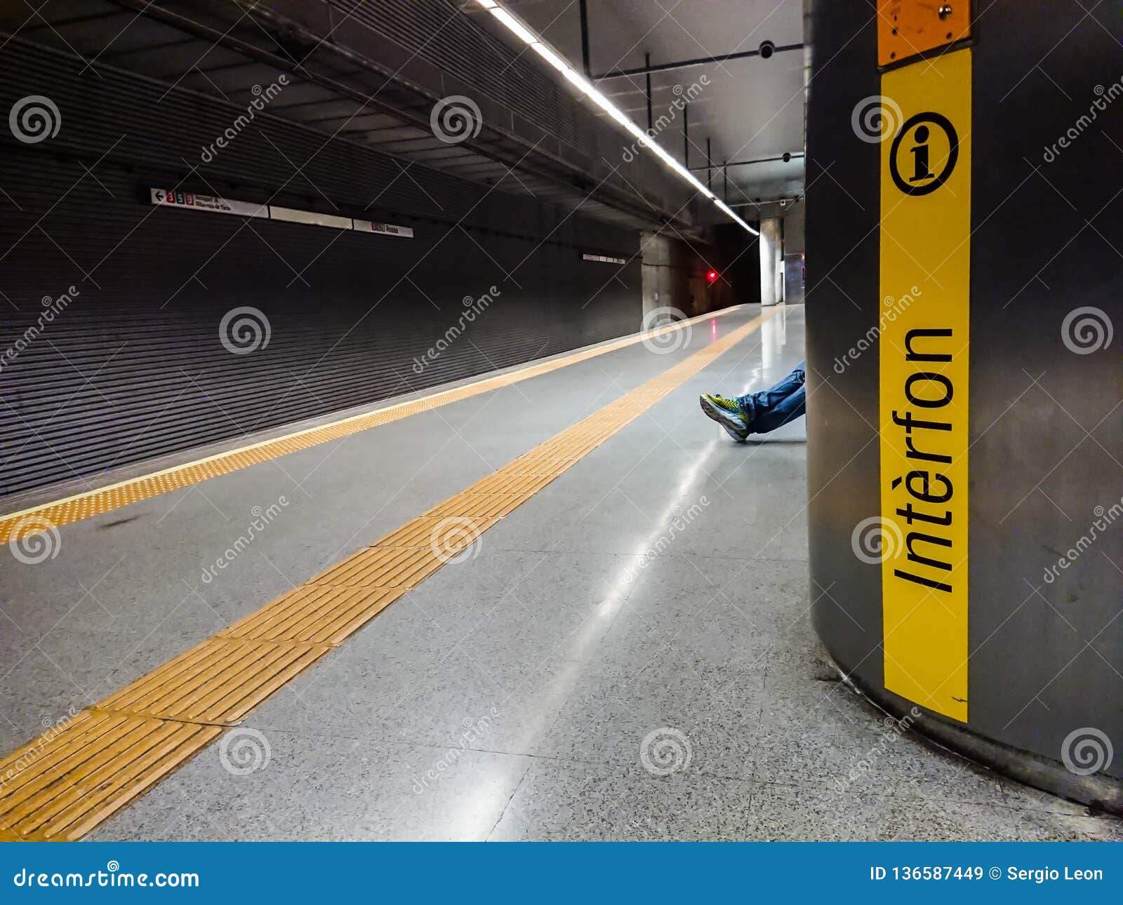 Waiting Sitting in the Subway Stock Image - Image of communication ...