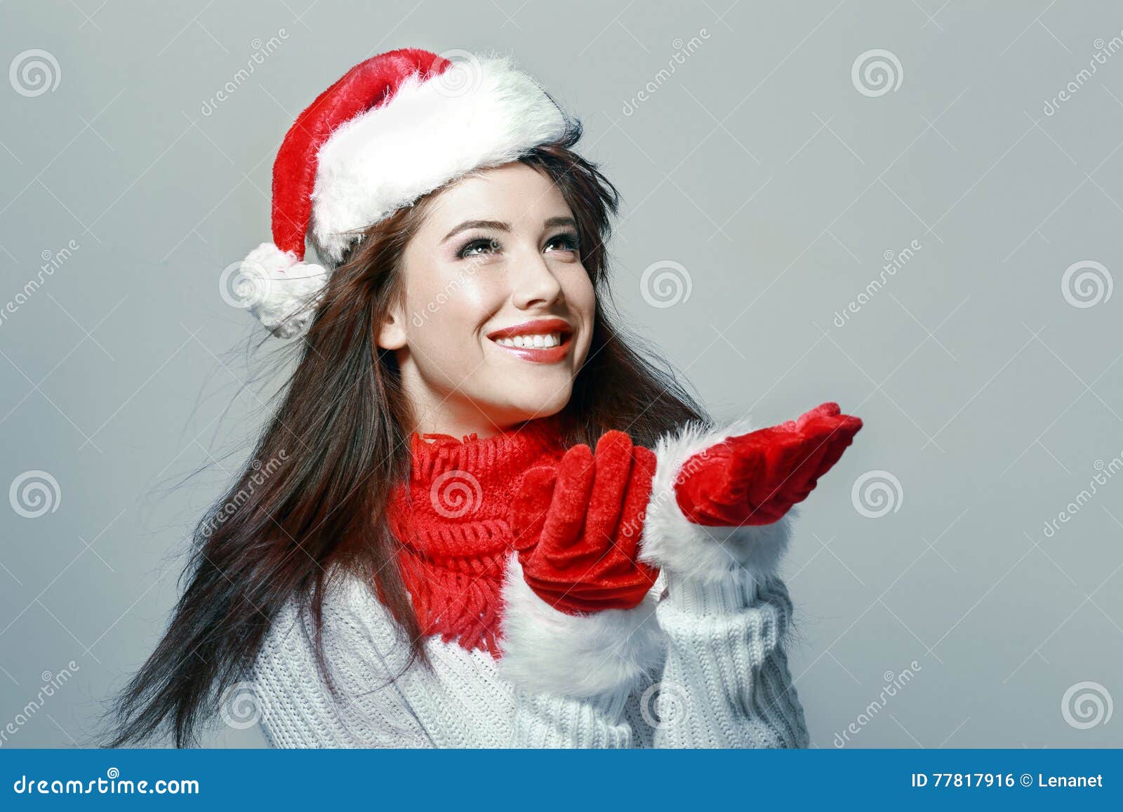 Waiting for the Snow Falling Stock Photo - Image of attractive, person ...