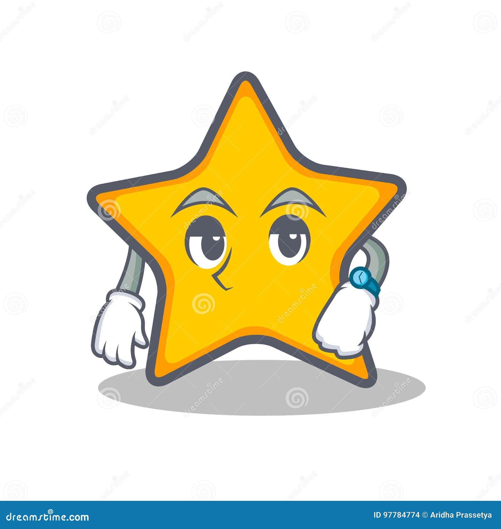 Waiting Star Character Cartoon Style Stock Vector - Illustration of ...