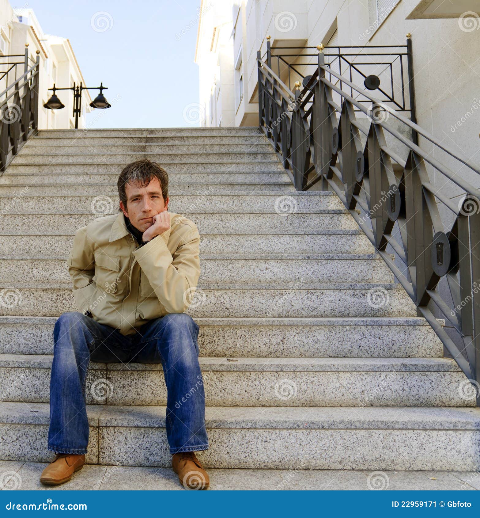 Waiting on the steps stock image. Image of railing, cold - 22959171