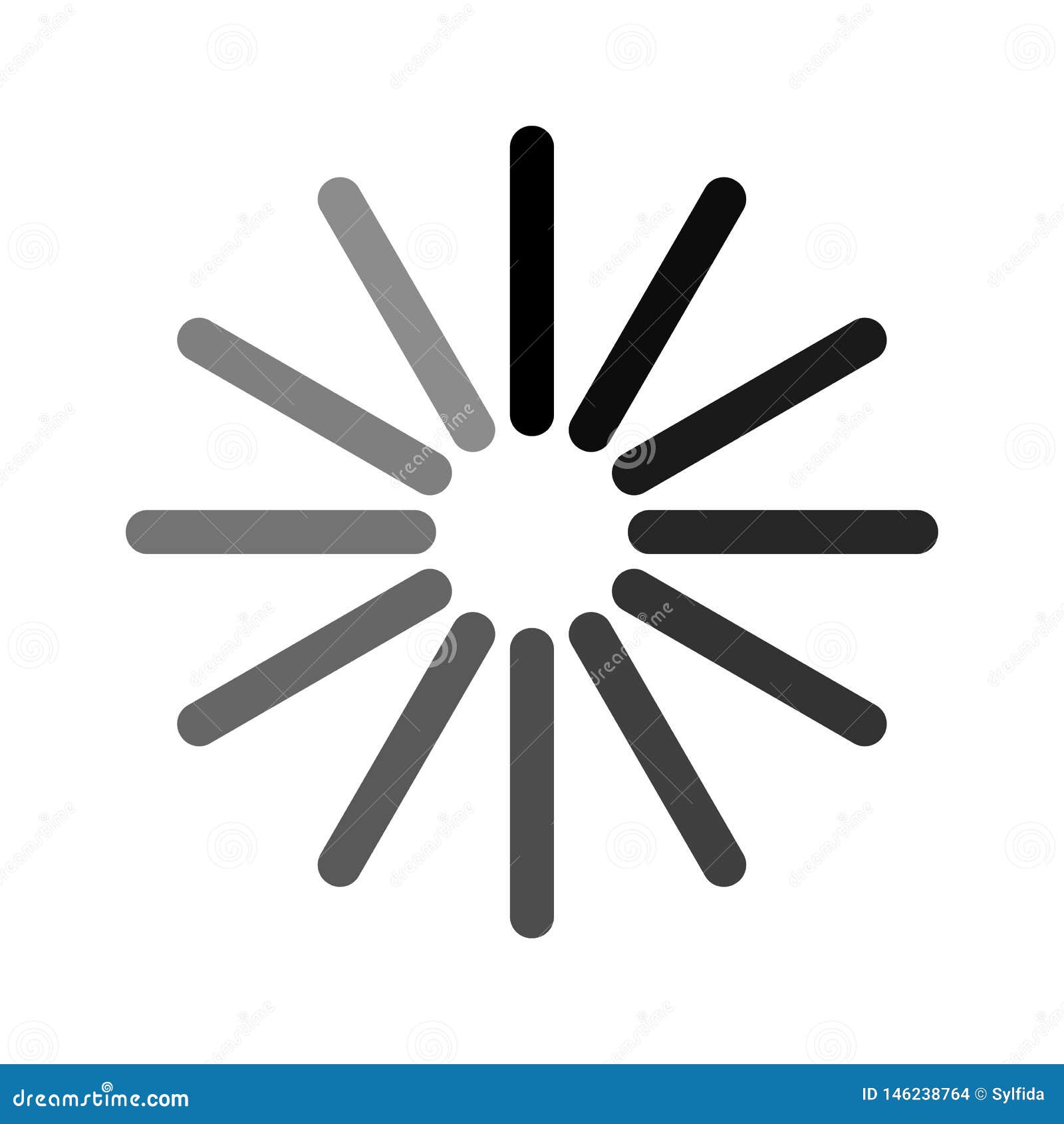 Waiting Symbol, Loading Sign, Black Icon. Vector Stock Illustration ...