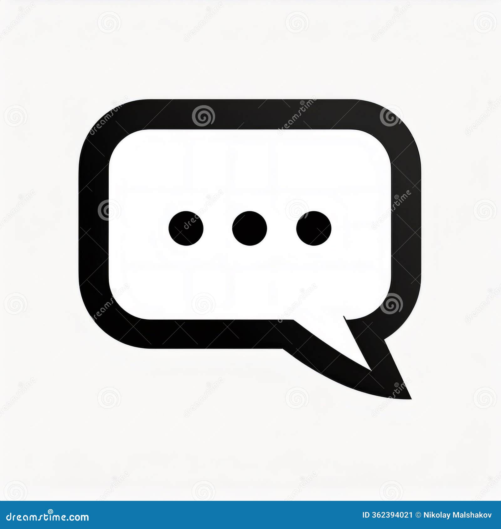 Waiting Symbol with Three Black Dots Inside a White Rounded Rectangle ...