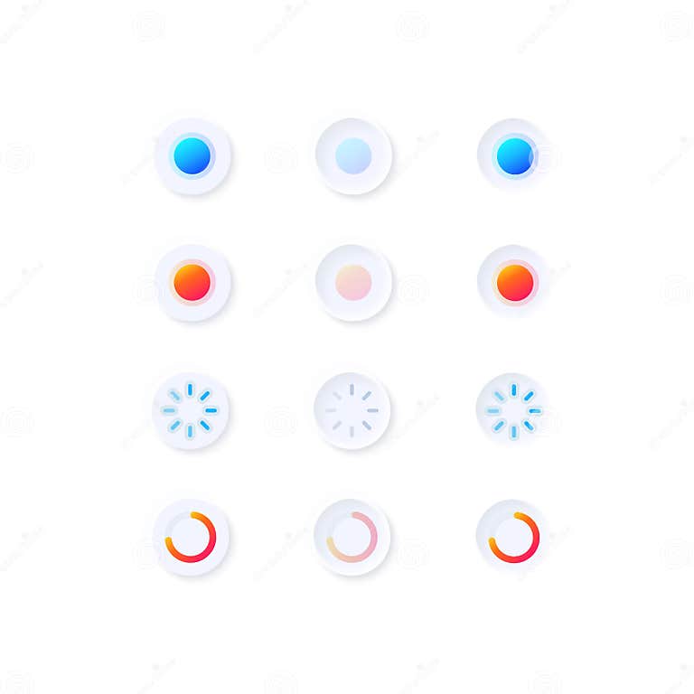 Waiting Symbols UI Elements Kit Stock Vector - Illustration of ...