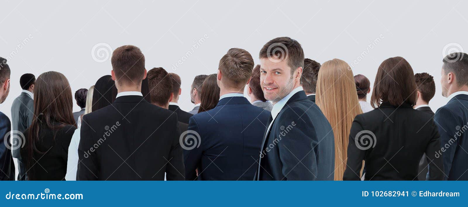 Large Group of Businesspeople Standing Back Side Stock Image - Image of ...