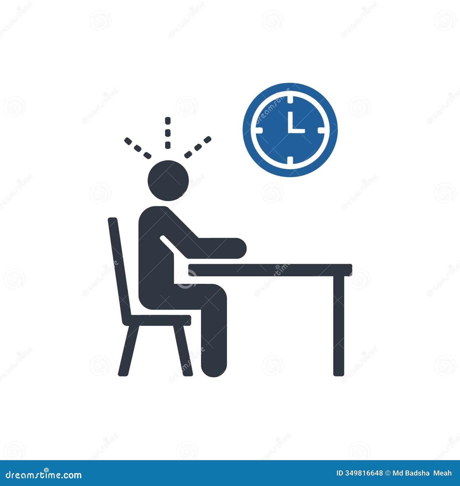 Waiting for Time Icon stock vector. Illustration of sitting - 349816648